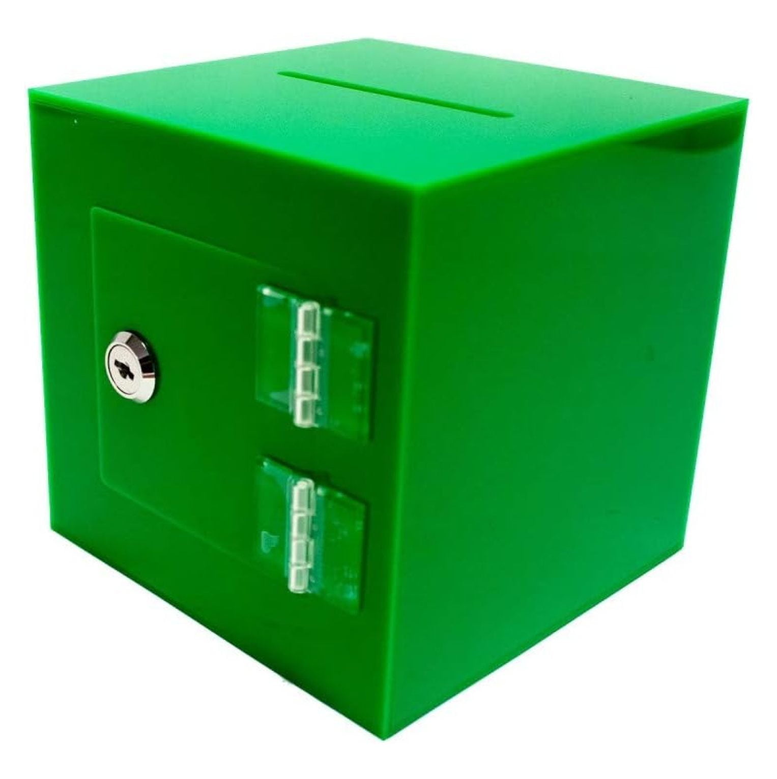 Source One Premium Cube Donation Box with Deluxe Rear Open Door and Cam ...
