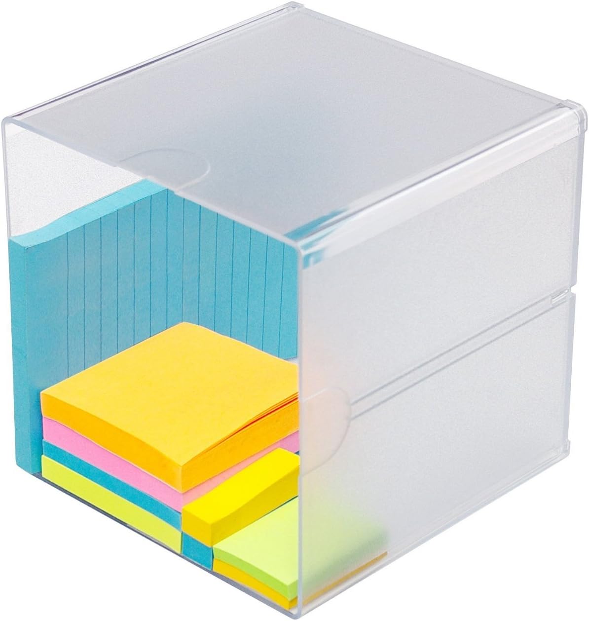 SourceOne Deluxe Desk Organizer Frosted Acrylic 6x6x6 Inch - Cube (6 ...