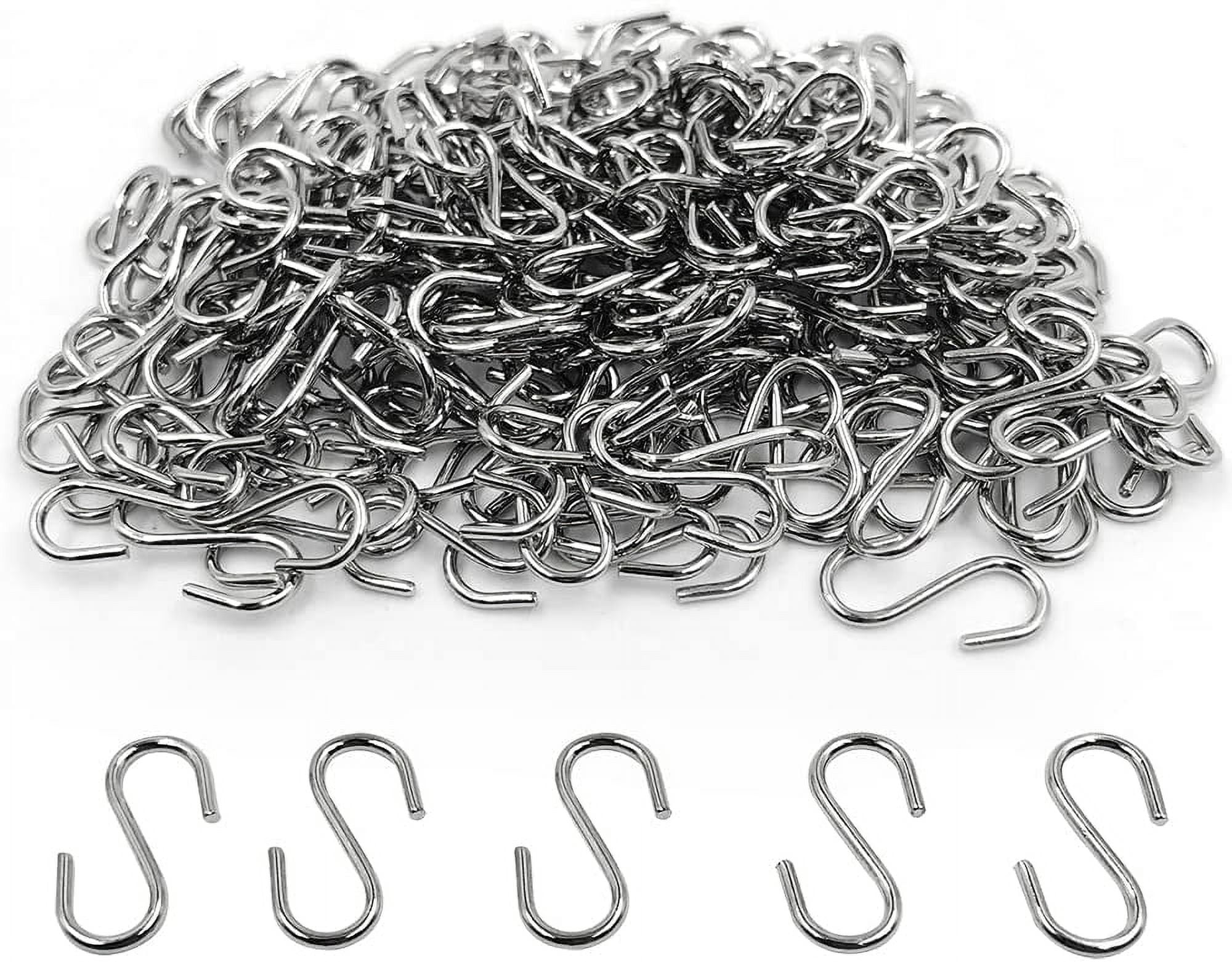 SourceTon 200Pcs 0.55 Inch S Hook Connectors Mini Metal Hook, Connector ...