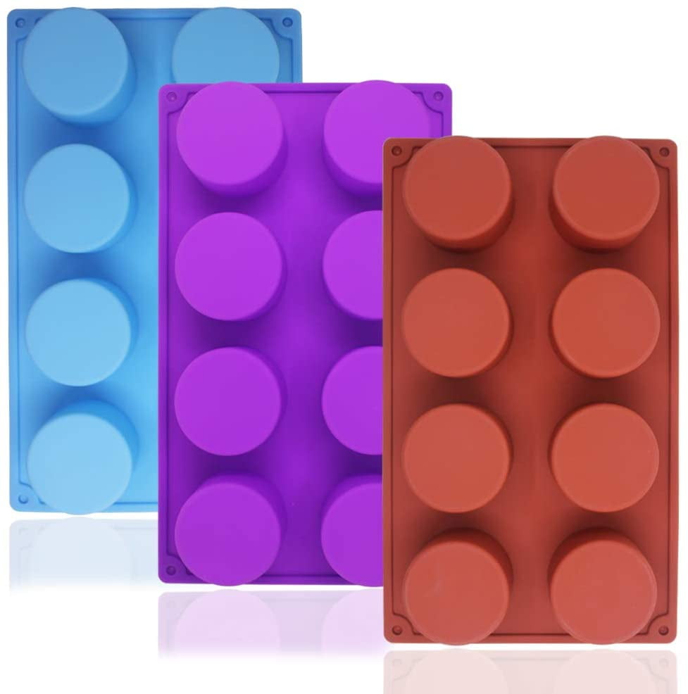 8-Cavity Large Round Silicone Baking Mold, SourceTon 3 Packs of Food ...
