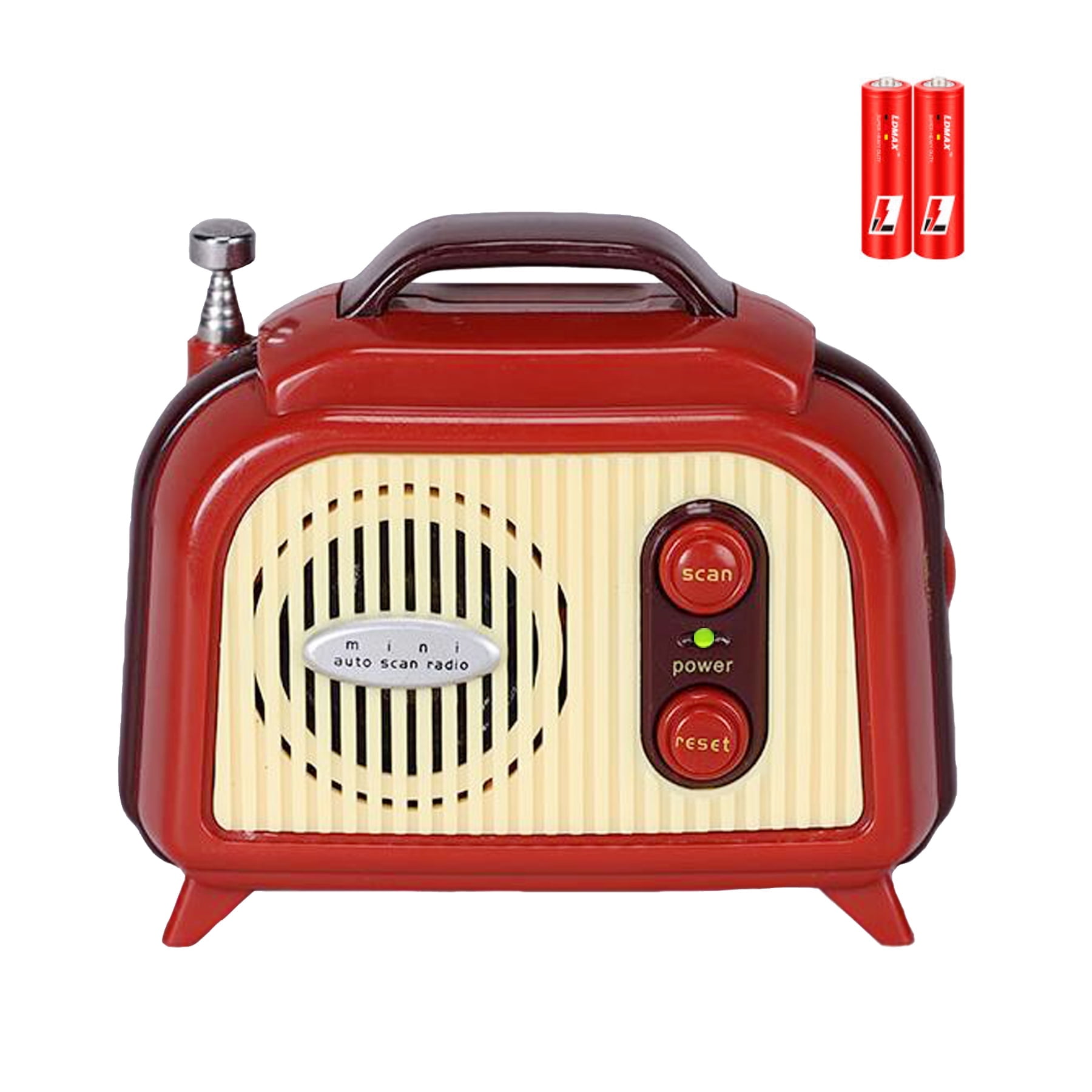 Sourcingbay Vintage Portable FM Radio, Retro Mini Battery-Powered with ...