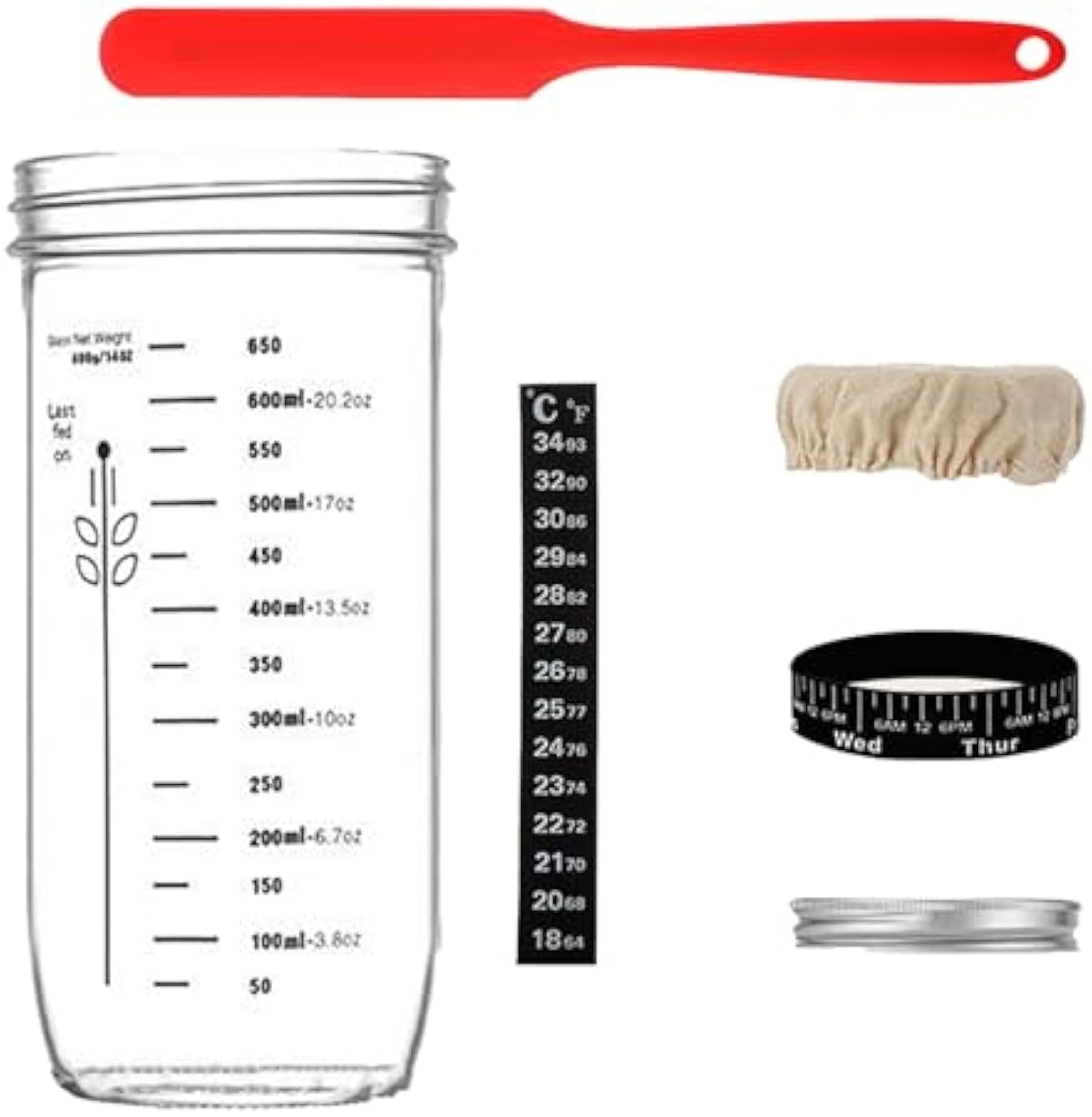 Sourdough Aliquot Jar Set, Sourdough Starter Jar Glass, Glass Jars for Sourdoughs Starter ...