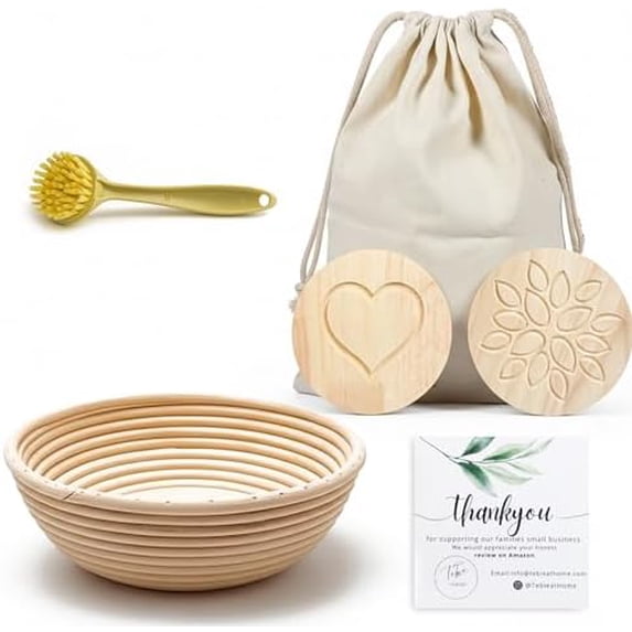 Sourdough Bread Baking Supplies - 9 Inch Round Banneton Proofing Basket ...