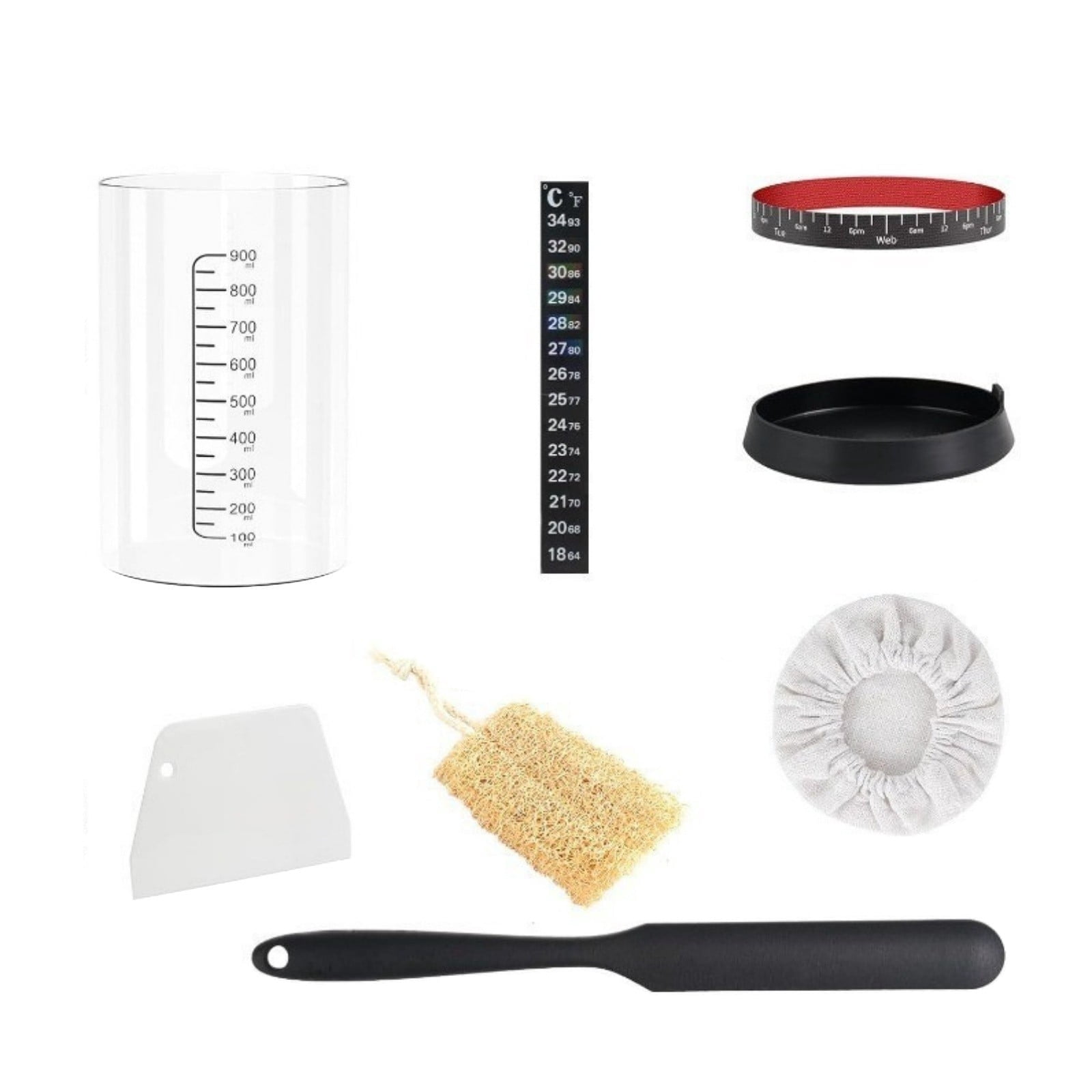 Sourdough Bread Fermentation Tank Set Jar Kit, 32oz Sourdough Starter ...