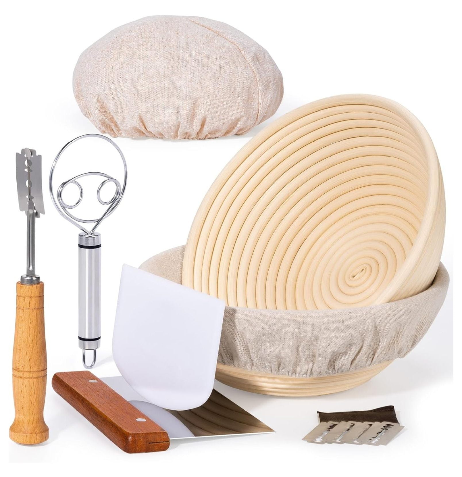 Sourdough Bread Proofing Basket Set of 2-9 Inch Round Baskets for ...