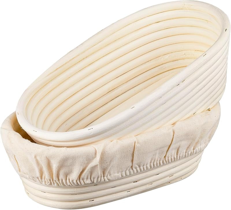 Sourdough Bread Proofing Basket Set of 2 - 9" Round & 10" Oval Rattan ...