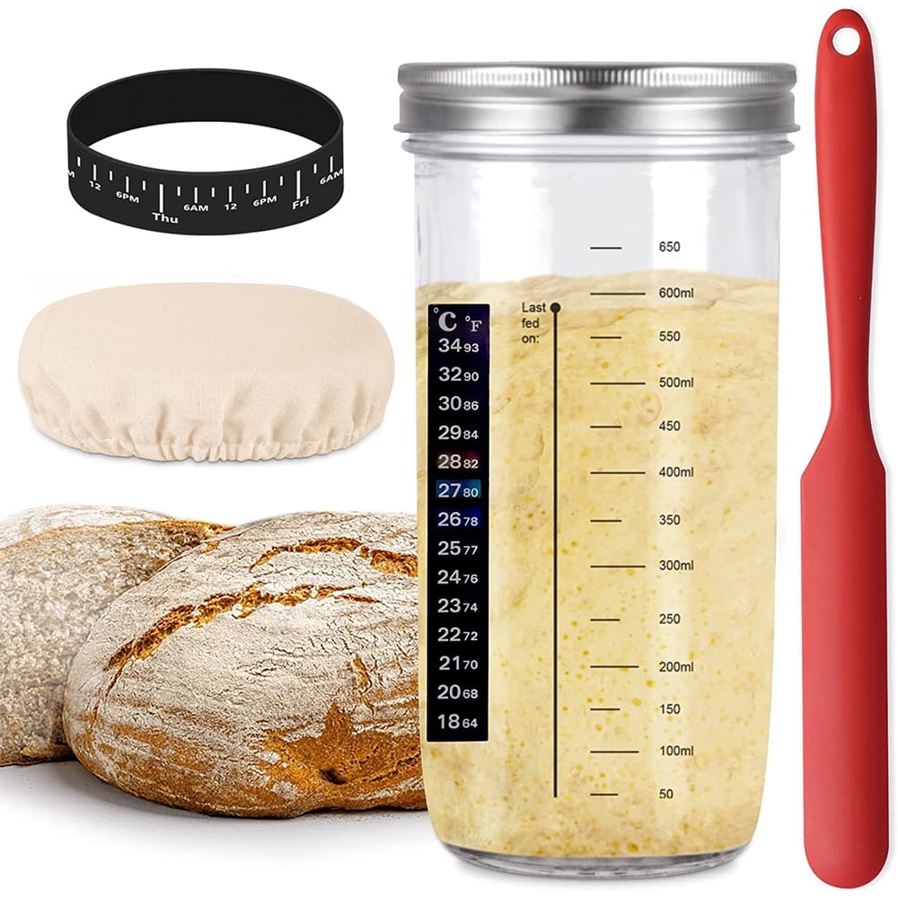 Sourdough Starter Jar, 24 Oz Sourdough Starter Container, Sourdough ...