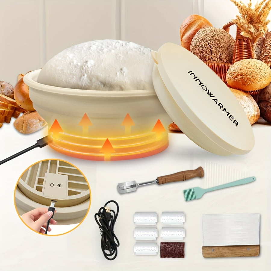 Sourdough Starter Kit - 9 Inch Round Banneton Bread Proofing Basket ...