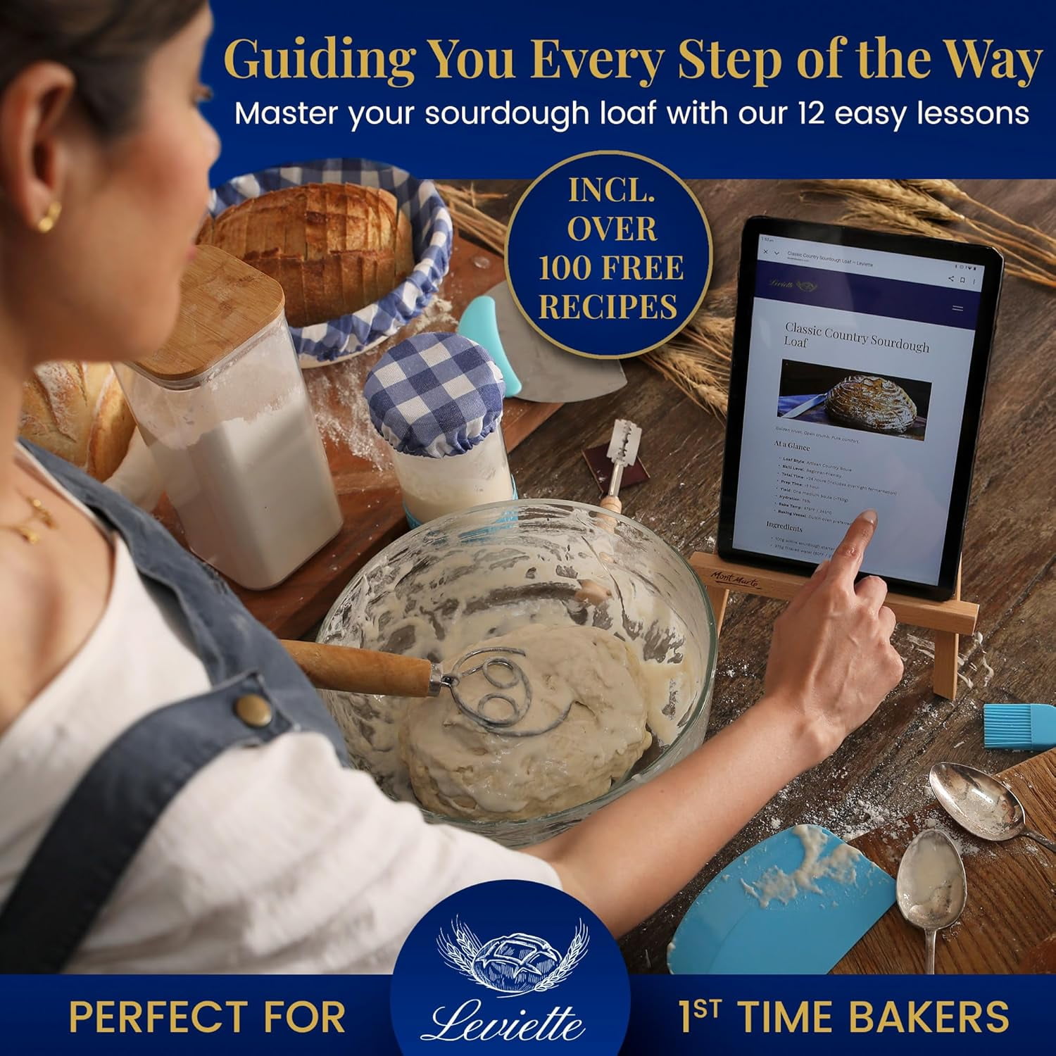 Sourdough Starter Kit for Beginners with Beginner Guide & 100 Recipes ...