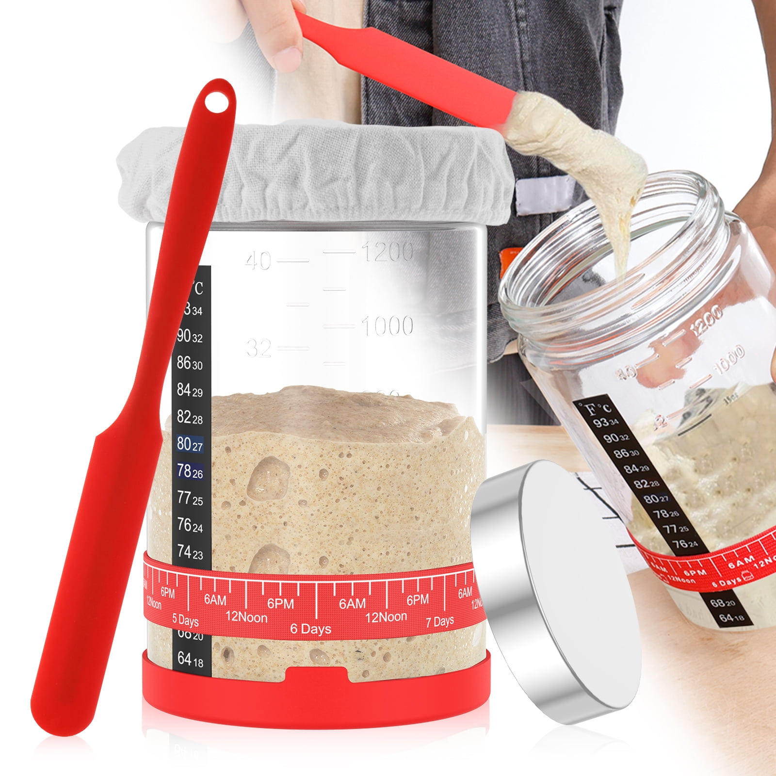Sourdough Starter Kit for Sourdough Bread Baking Wide Mouth Sourdough ...