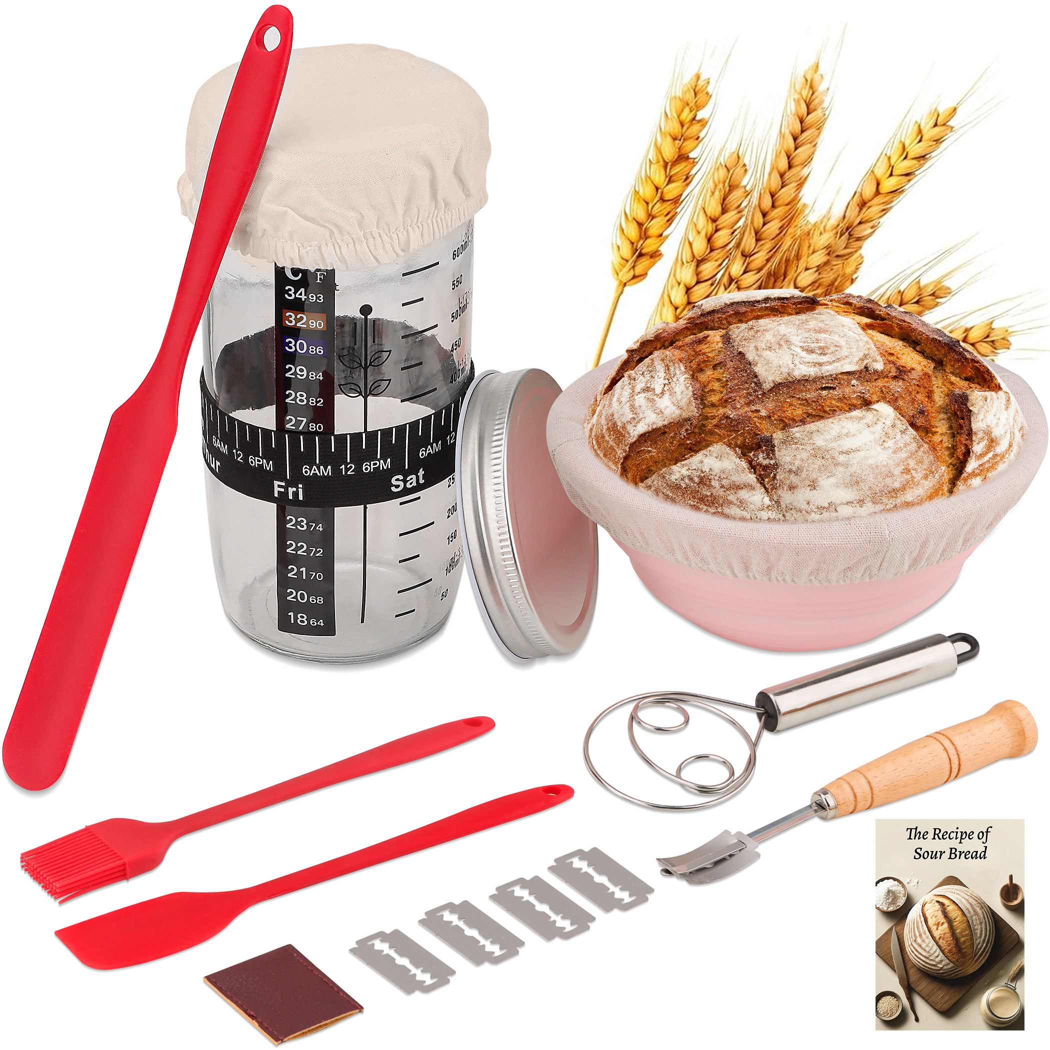 Breadsmart Artisan Bread Making Kit - 5 PC Baking Supplies Set - Lame ...
