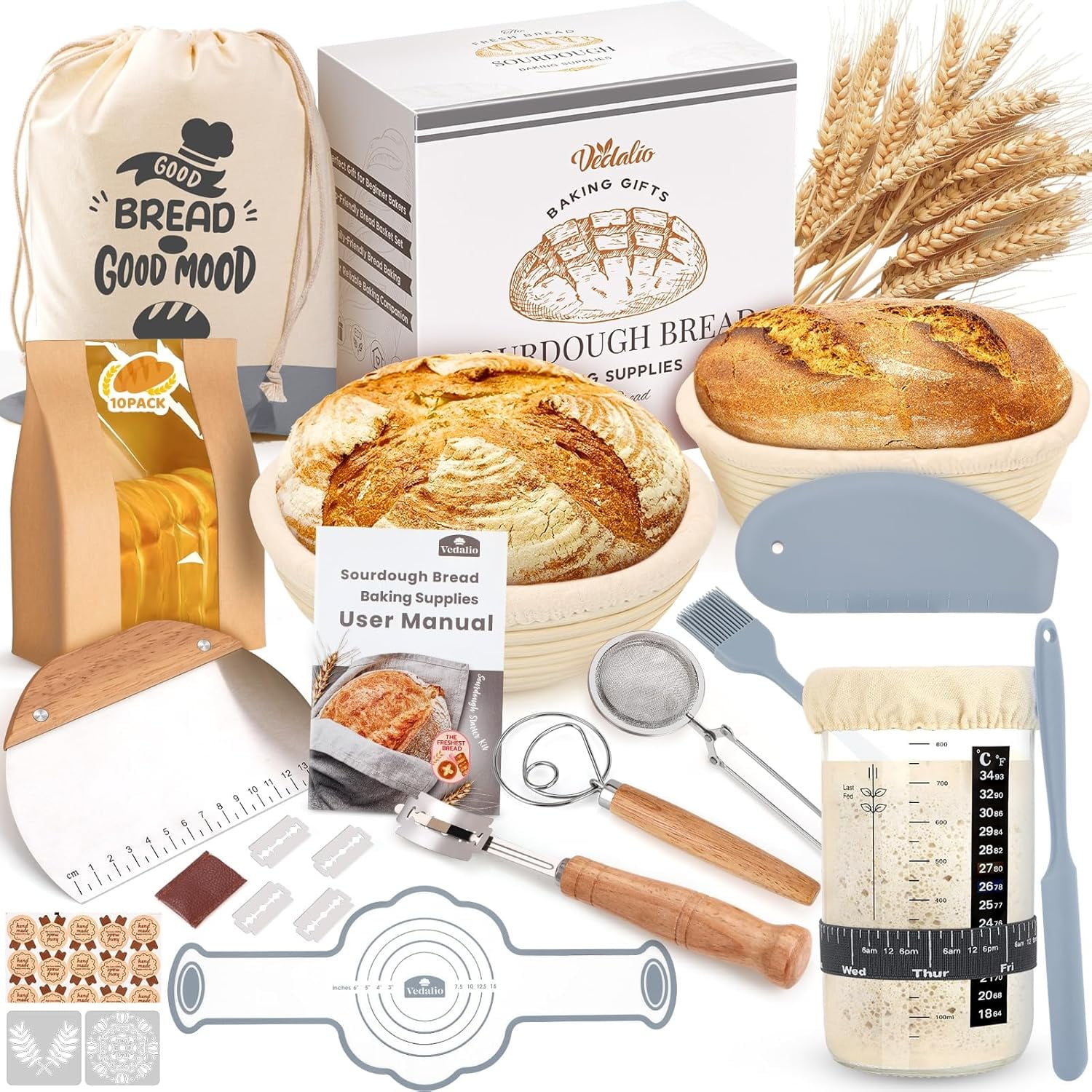 Sourdough Starter Kit, Sourdough Bread Baking Supplies, Bread Proofing ...