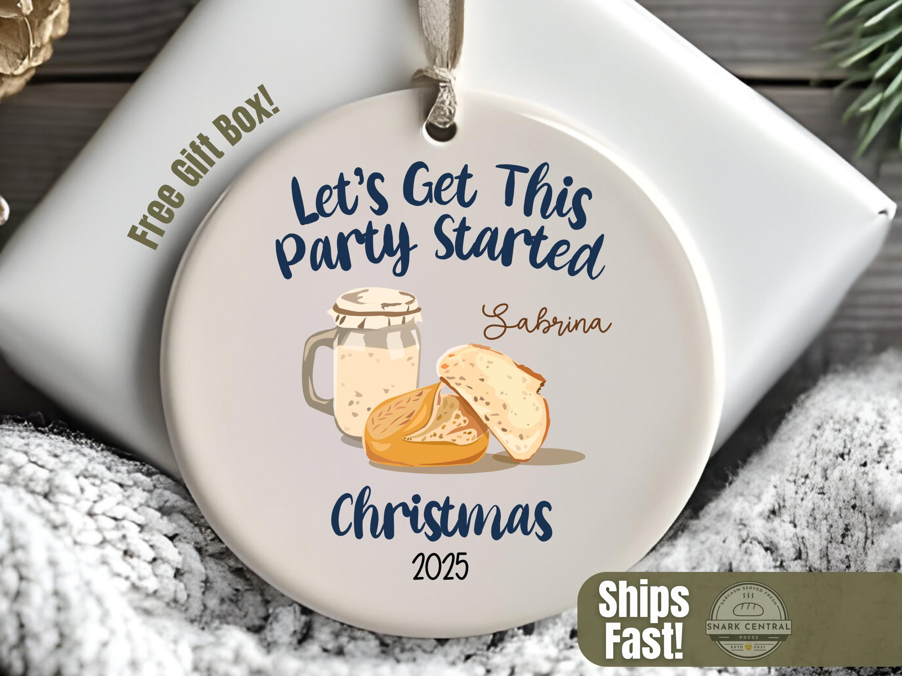 Sourdough Starter Ornament, Funny Baker Gift, Personalized Christmas ...