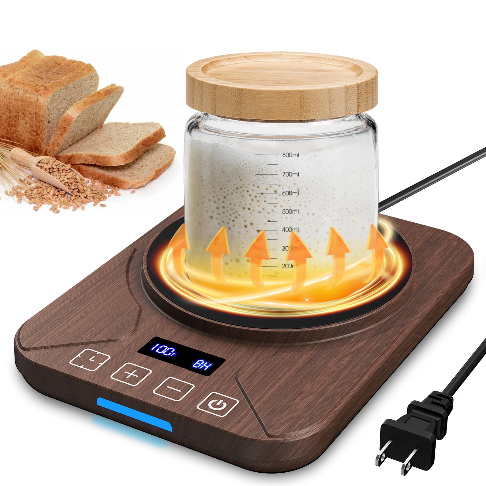 Sourdough Starter Warmer Mat, 24-Hour Timer, Precise 1°F Thermostat ...