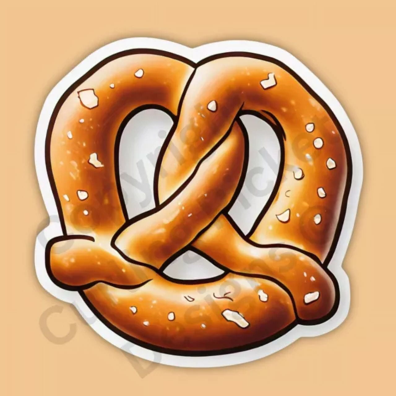 Sourdough Twisted Pretzel With Salt Food Cute Laptop Sticker Phone ...