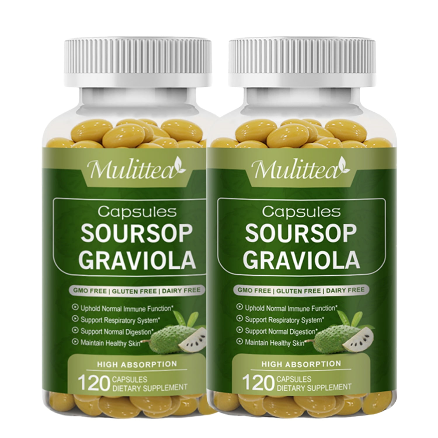 Soursop Graviola Capsules 1000mg Soursop Graviola Leaf & Fruit Extract ...