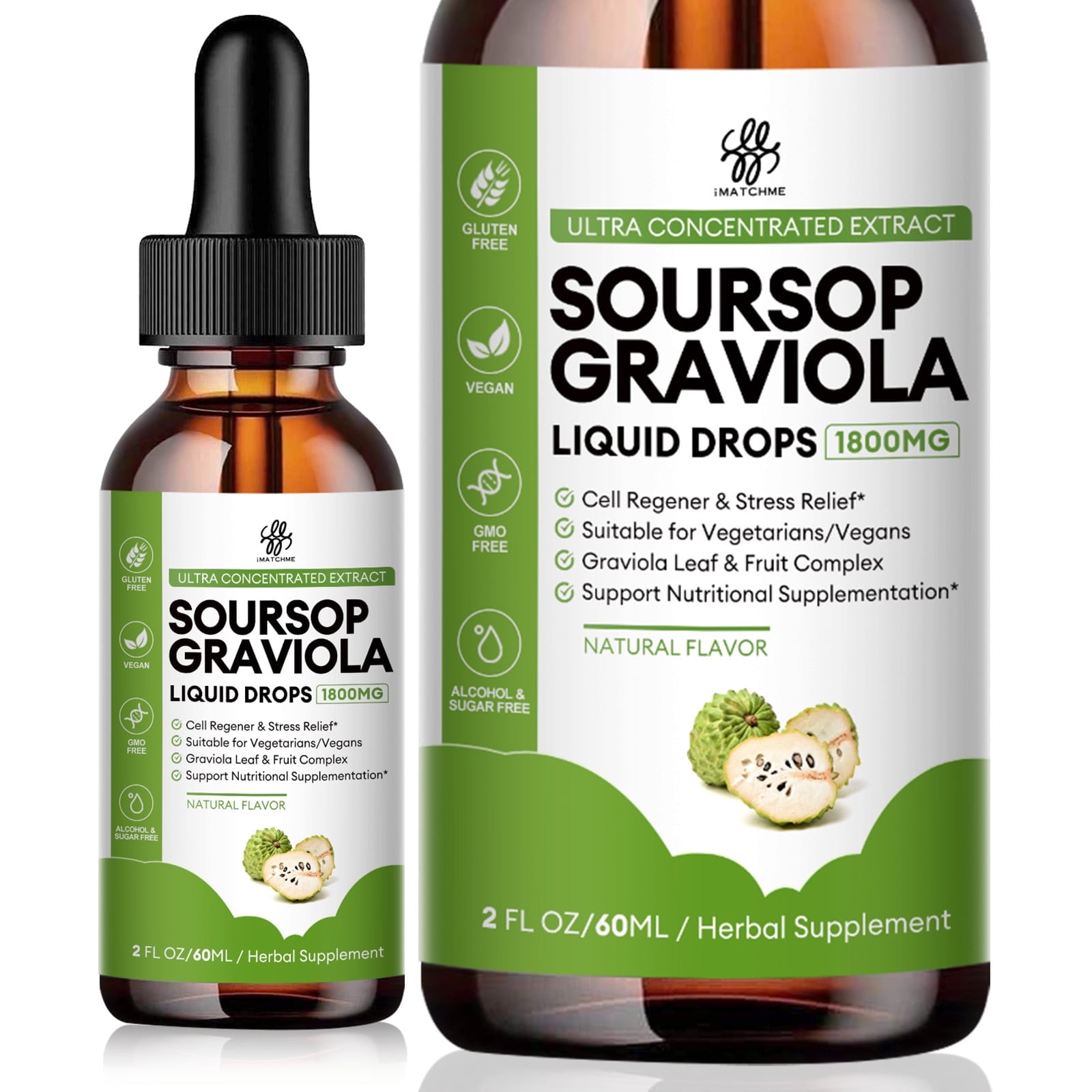 IMATCHME Soursop Graviola Liquid Drops 2 fl oz Immune Support ...