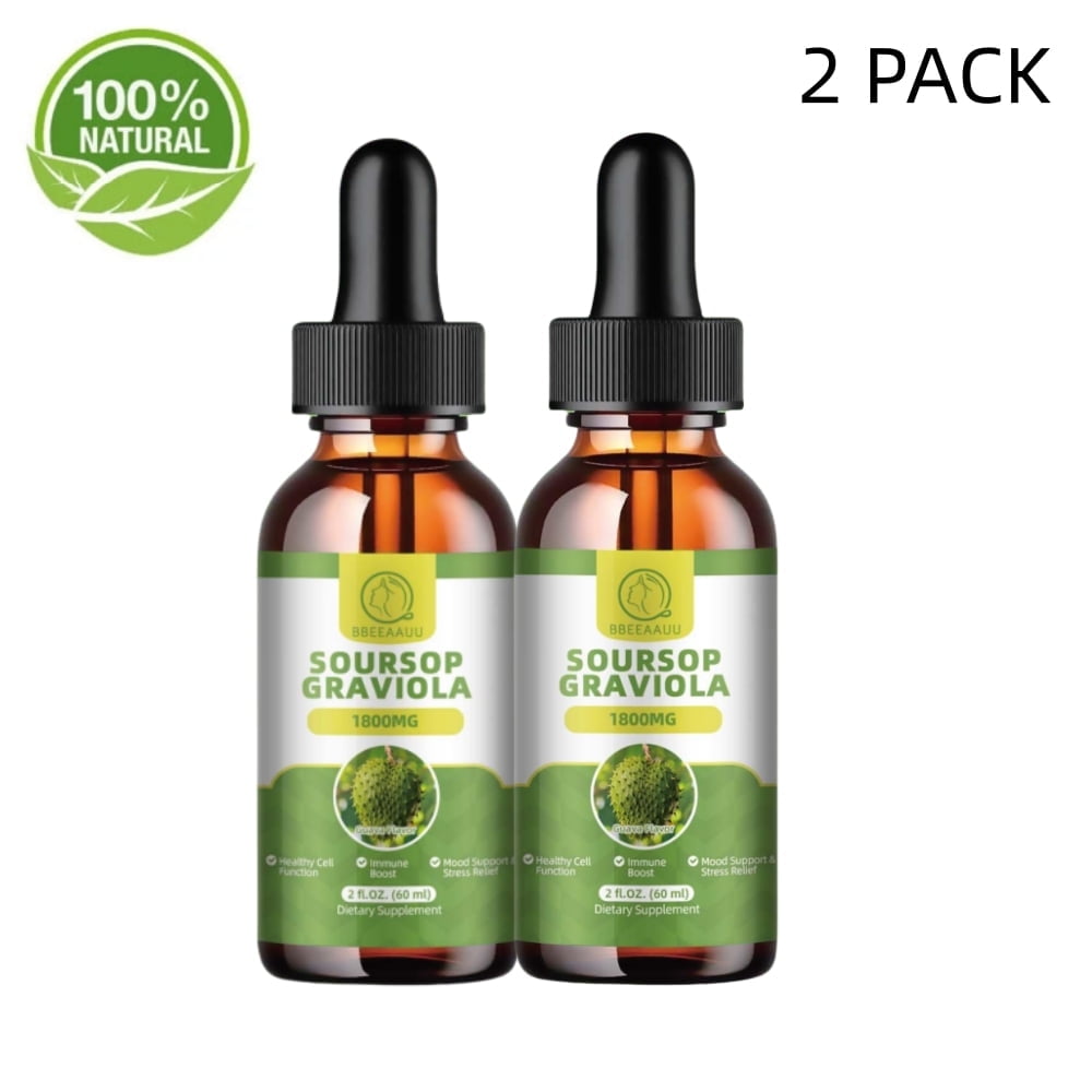 Soursop Graviola Liquid Drops 1800mg, Soursop Leaves Extract for Immune ...