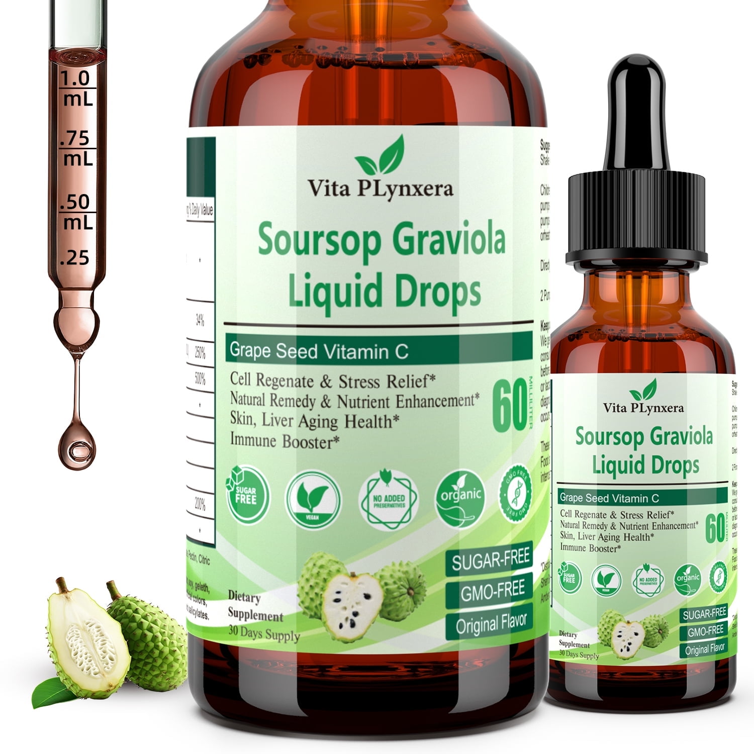 Soursop Graviola Liquid Drops, Soursop Extract Multivitamin Drops w ...