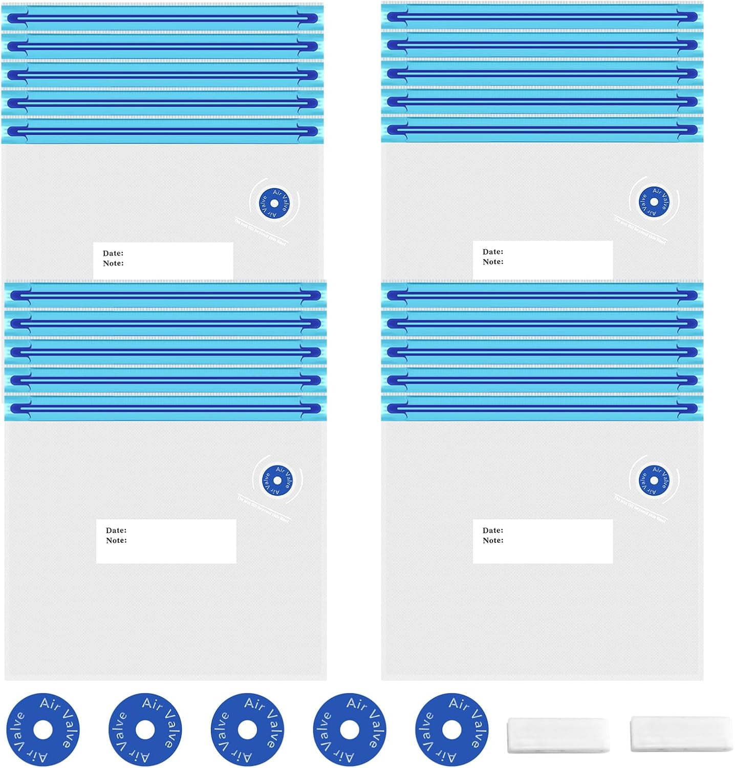 Sous Vide Bags 27Pcs, BPA Free Reusable, Double-Layered Food Storage (8 ...