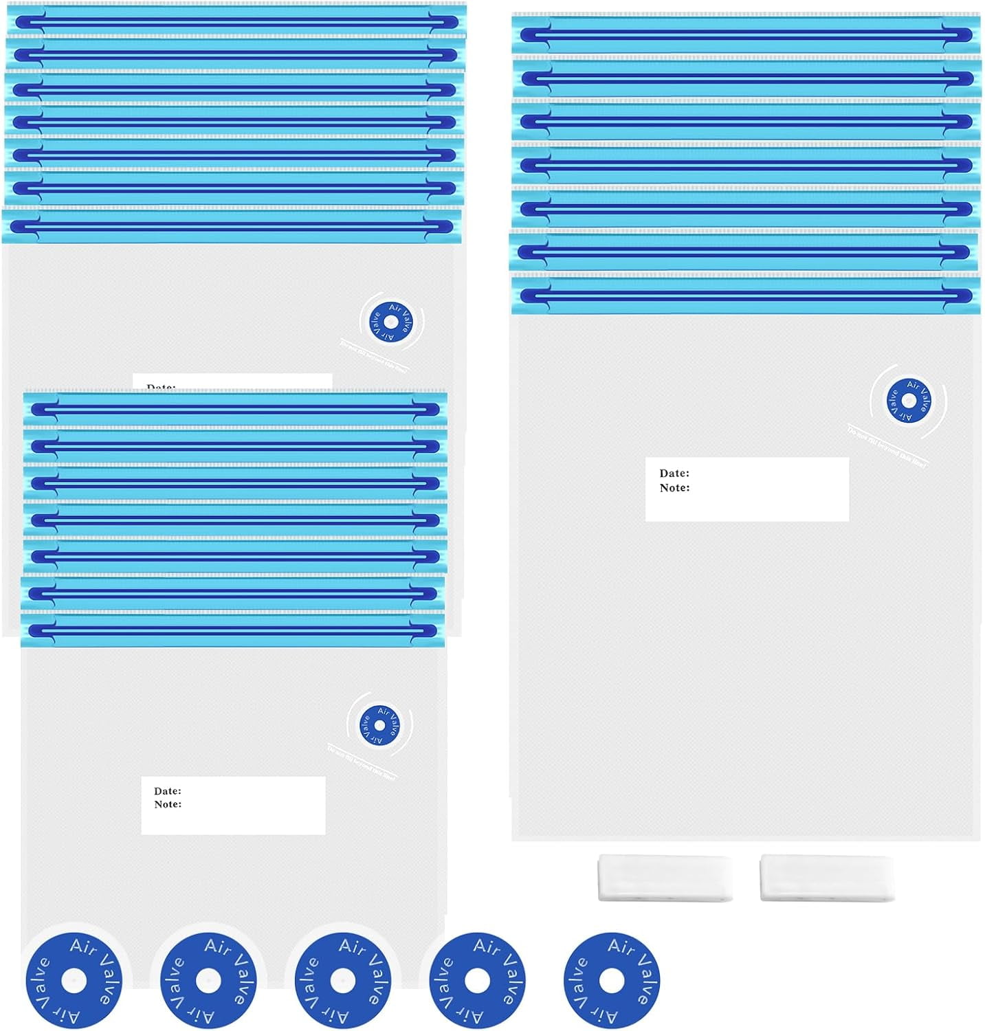 Sous Vide Bags 28Pcs, BPA Free Reusable, with Air Valve, Double-Layered ...