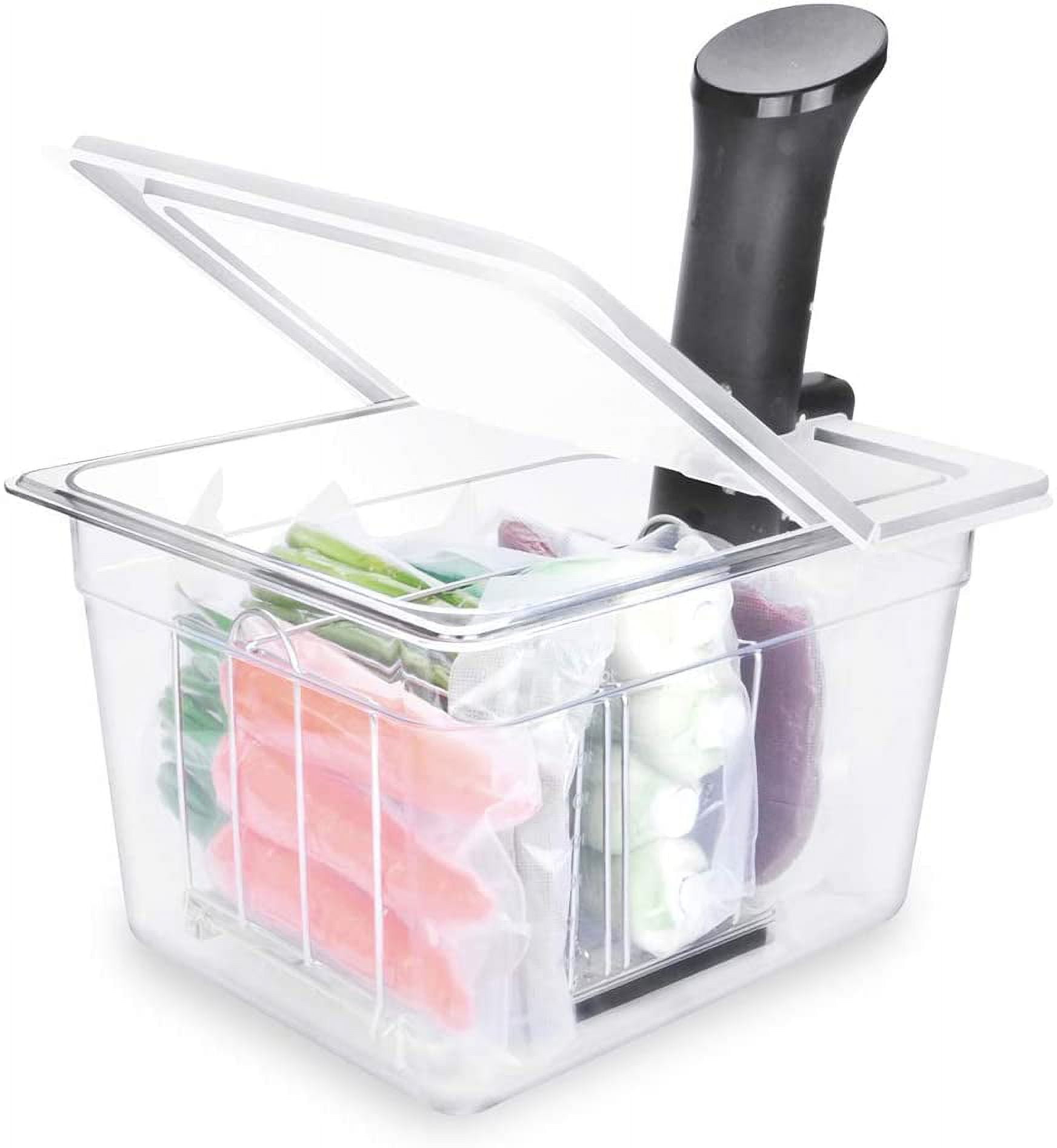 Sous Vide Container 12 Qt with Collapsible Hinged Lid and Rack ...