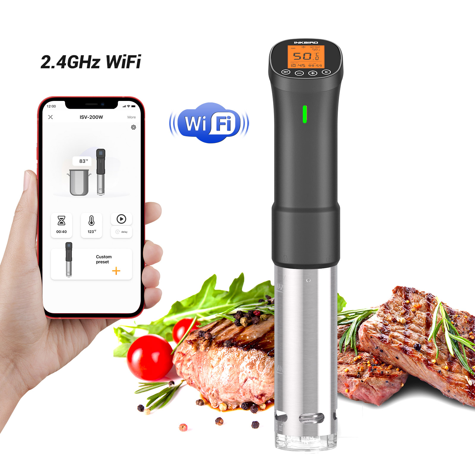 Sous Vide Machine,Wi-Fi Slow Cooker,1000W Immersion Circulator ...