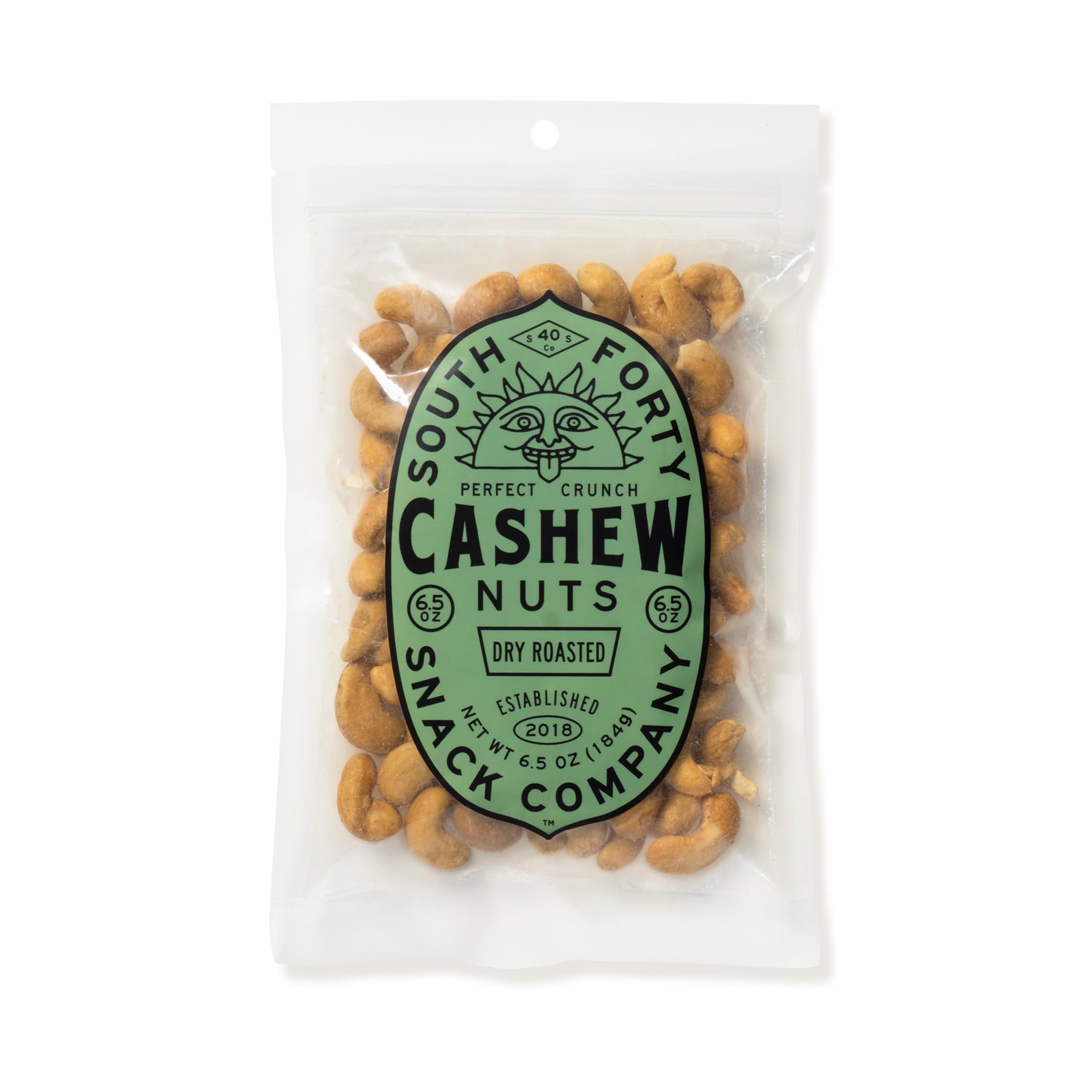 South 40 Snacks Dry DMF15 Roasted Salted Giant-Sized Cashews, Just 2 ...