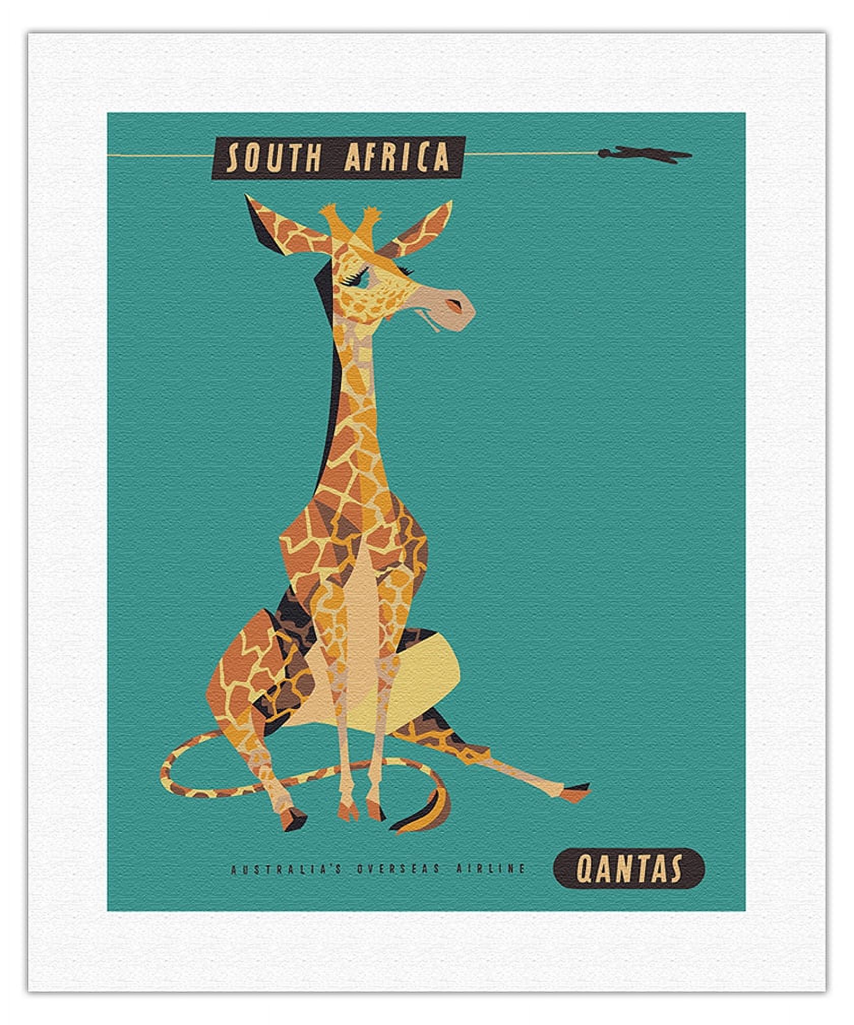 South Africa - African Giraffe - Qantas Airways - Vintage Airline ...