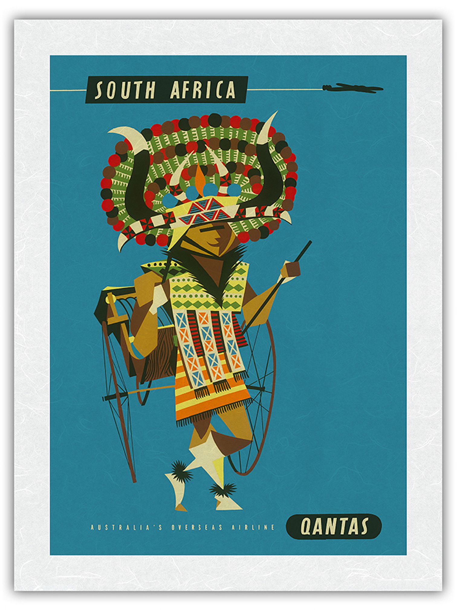 South Africa - African Native Costumed Dancer - Qantas Empire Airways ...