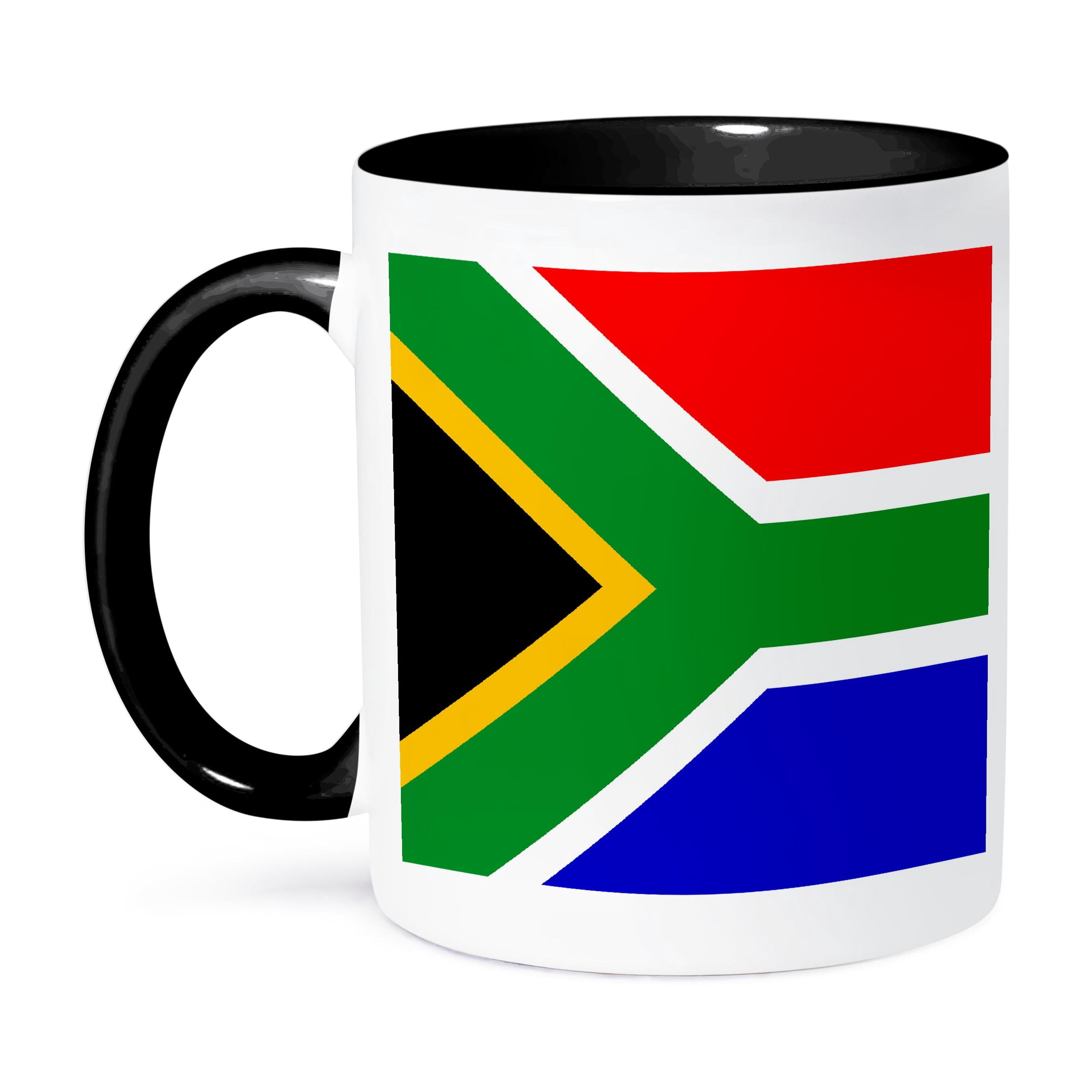 3dRose, South Africa Flag, 15oz Two-Tone Black Mug - Walmart.com