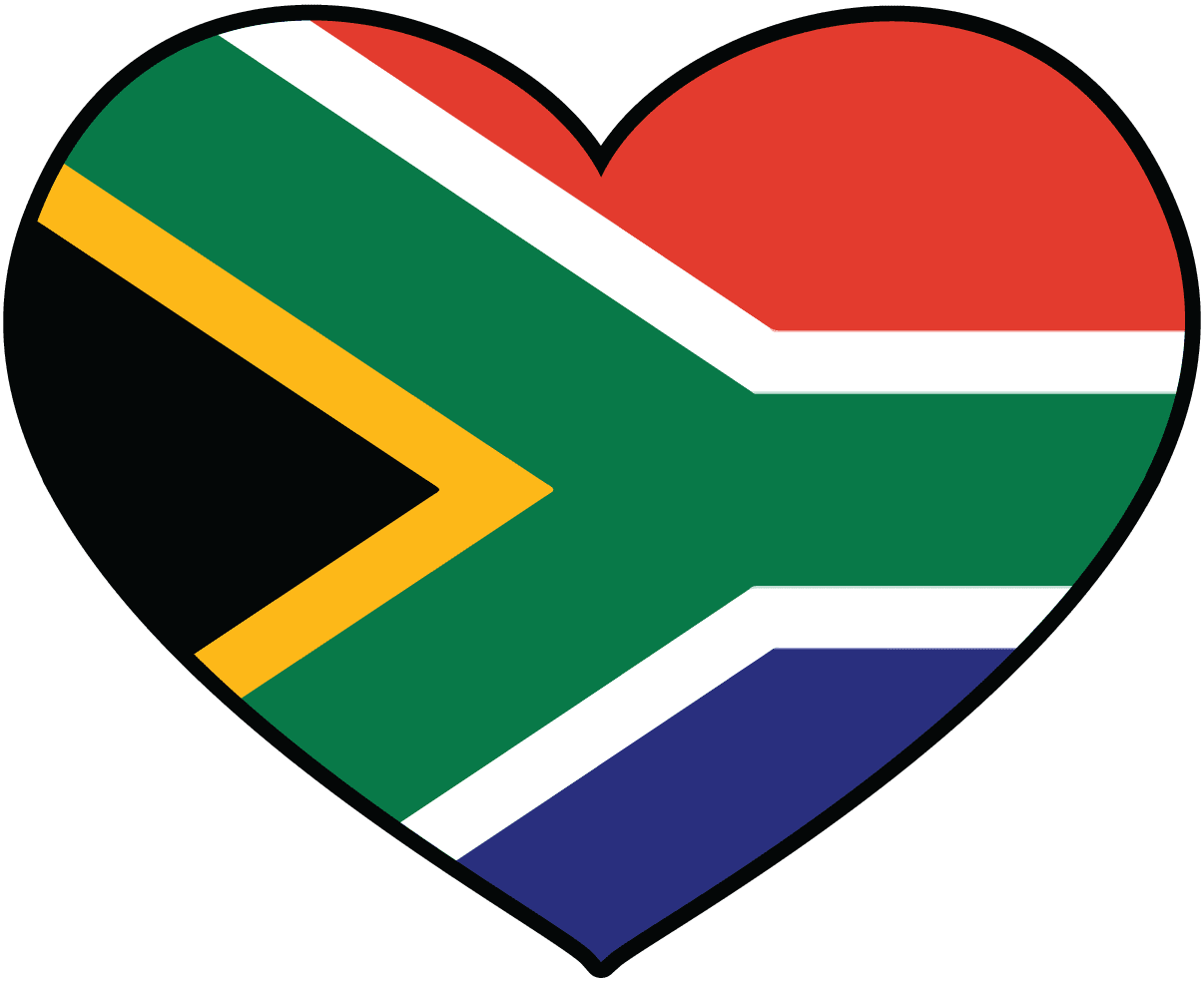 South Africa Flag Heart Sticker Decal / Republic of South Africa / RSA ...