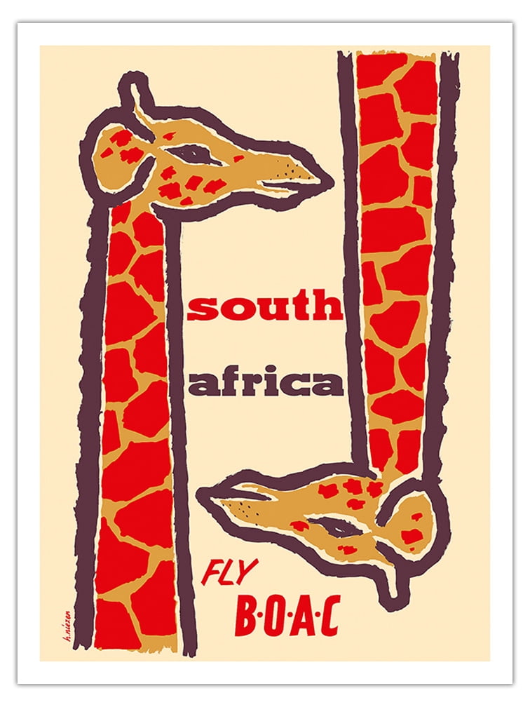 South Africa - Giraffes - Fly BOAC (British Overseas Airways ...