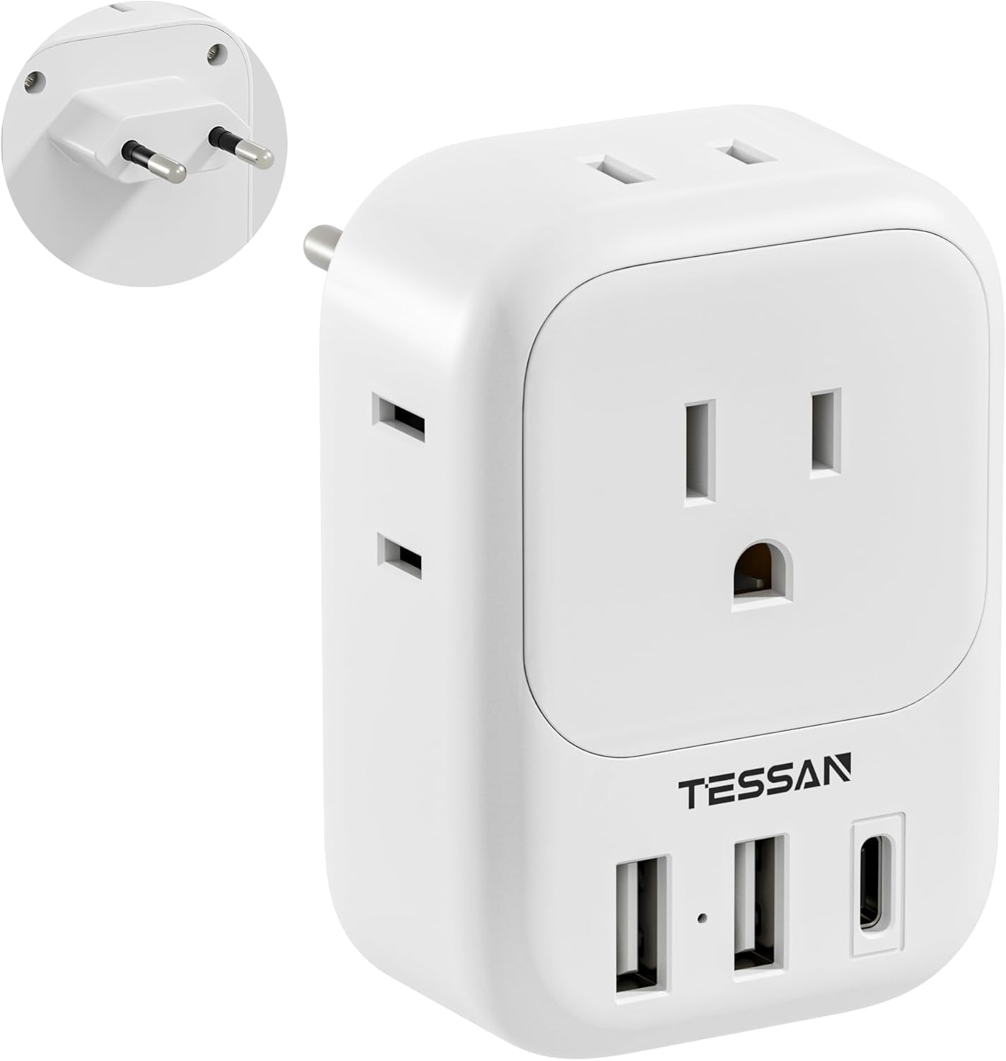 South Africa Power Adapter, Type M Plug Adaptor with 4 American Outlets ...