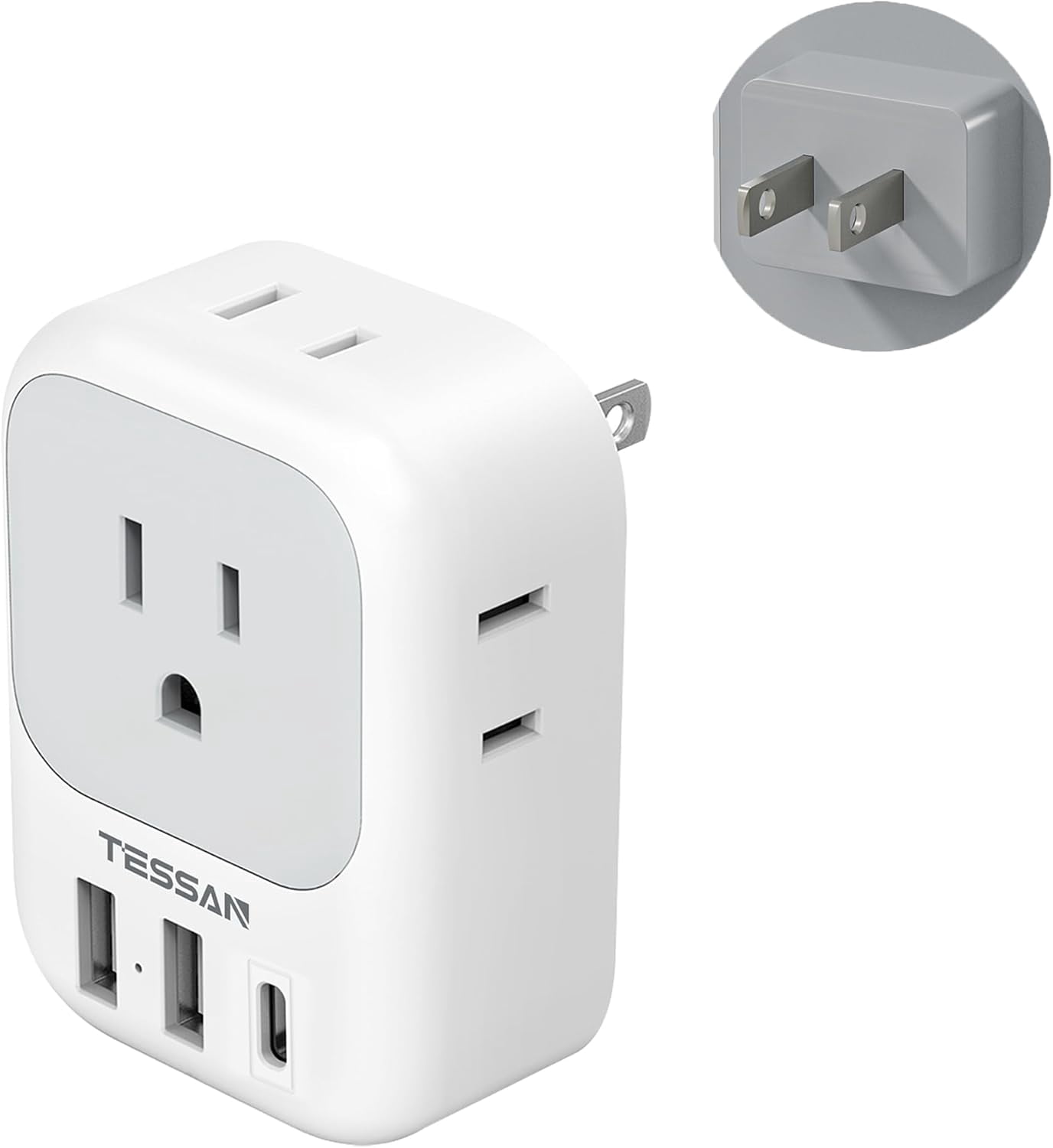 South Africa Power Adapter, Type M Plug Adaptor with 4 American Outlets ...