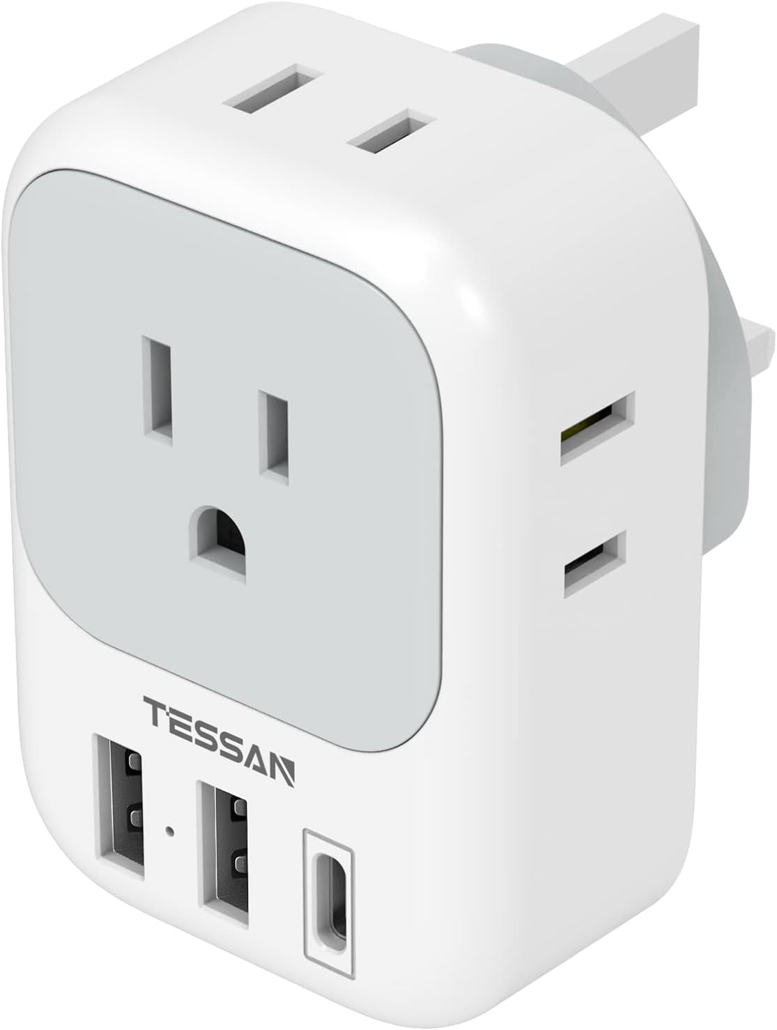 South Africa Power Adapter, Type M Plug Adaptor with 4 American Outlets ...