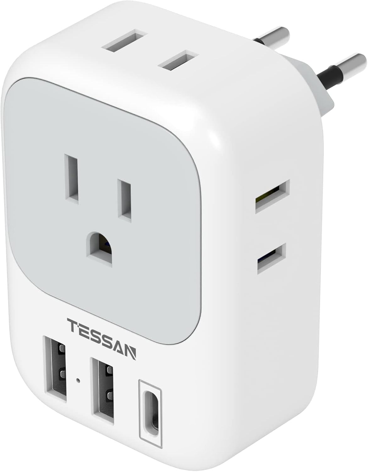 South Africa Power Adapter, Type M Plug Adaptor with 4 American Outlets ...