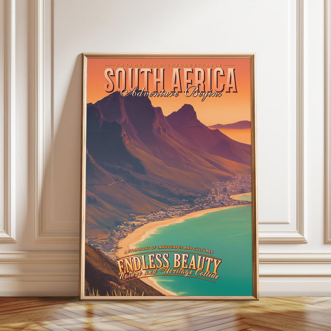South Africa Travel Poster - Cape Town Scenic Tourist Spot Wall Art ...