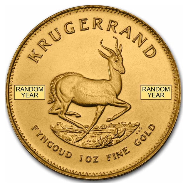 South African 1 oz Gold Krugerrand Coin BU (Random Year) - Walmart.com