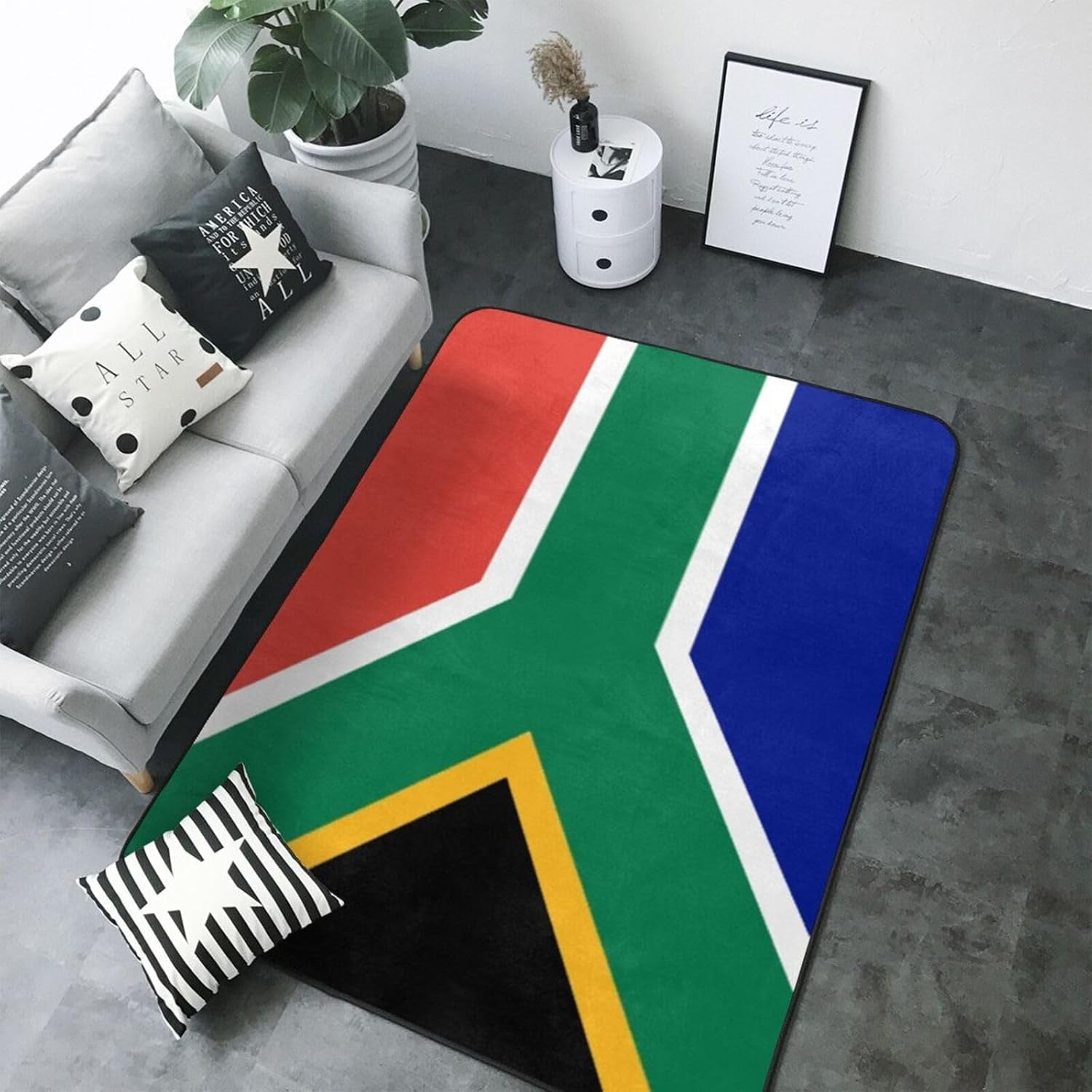South African Flag Area Rug Living Room Bedroom Kitchen Sofa Bedside ...