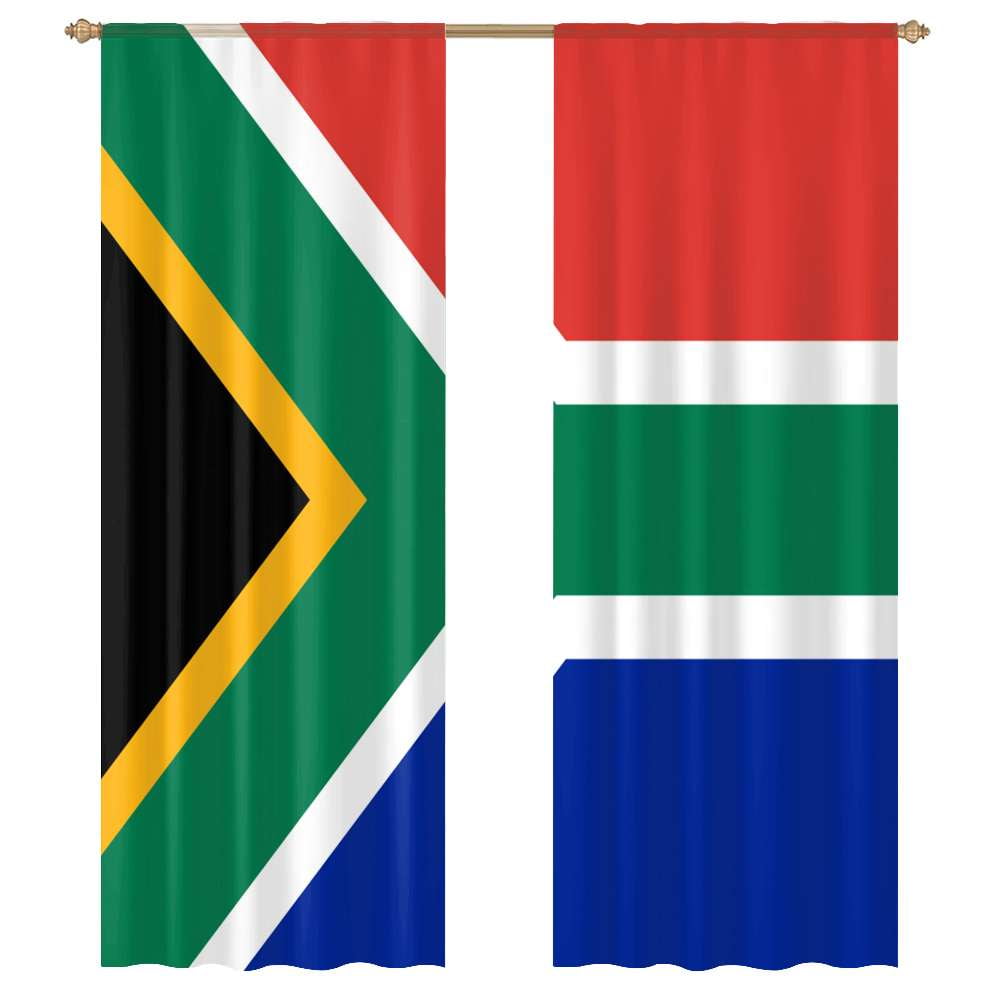 South African Flag Tulle Curtains For Living Room Chiffon Sheer Voile ...