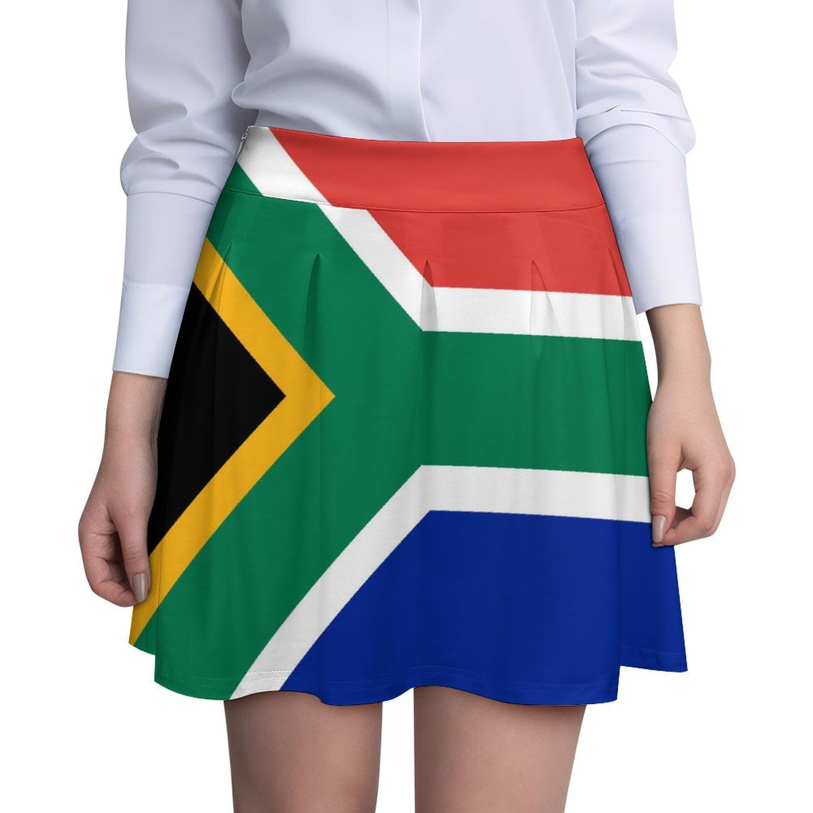 South African Flag Women's Casual Mini Skirt Invisible Zipper Summer ...