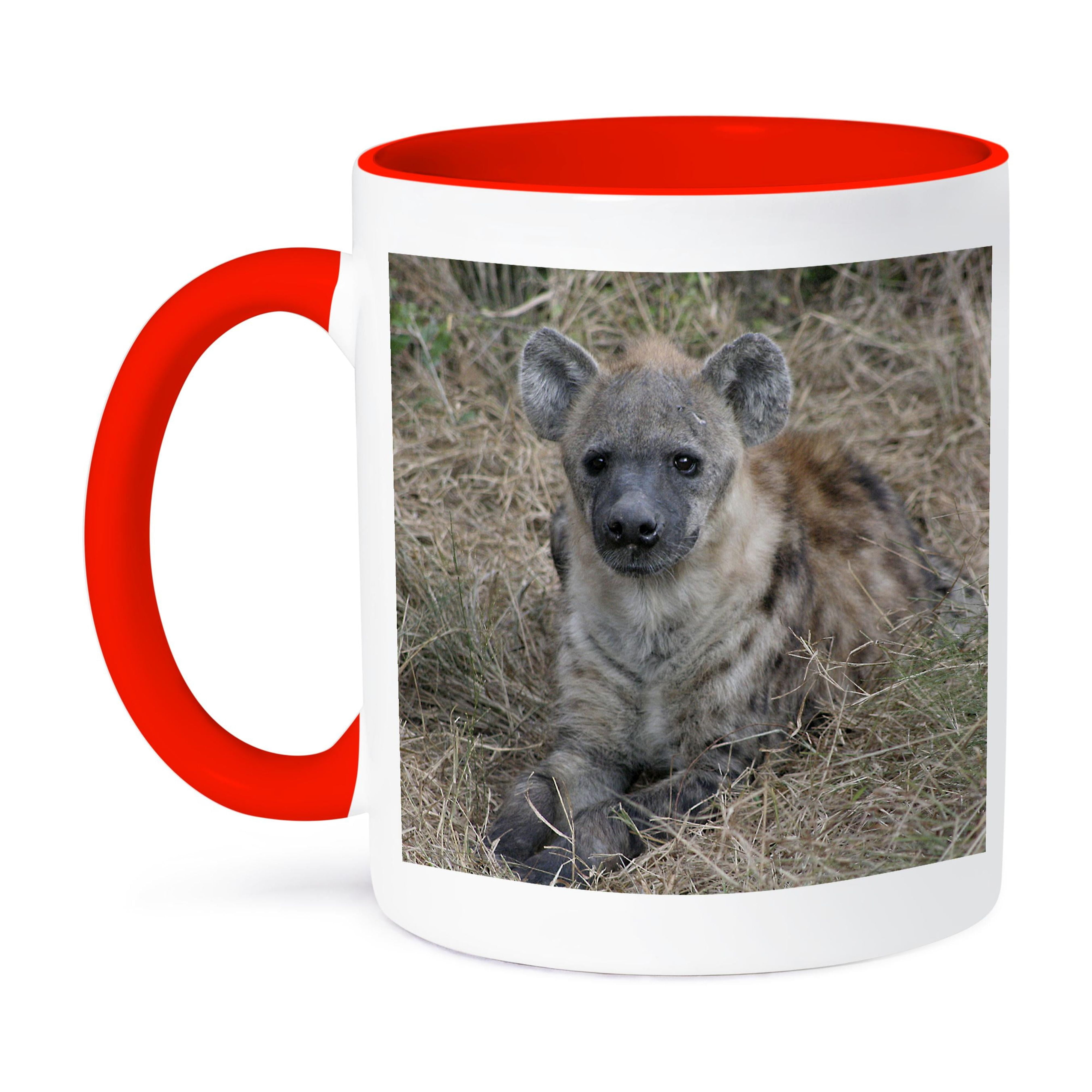 3dRose, South African Hyena front view, 11oz Two-Tone Red Mug - Walmart.com