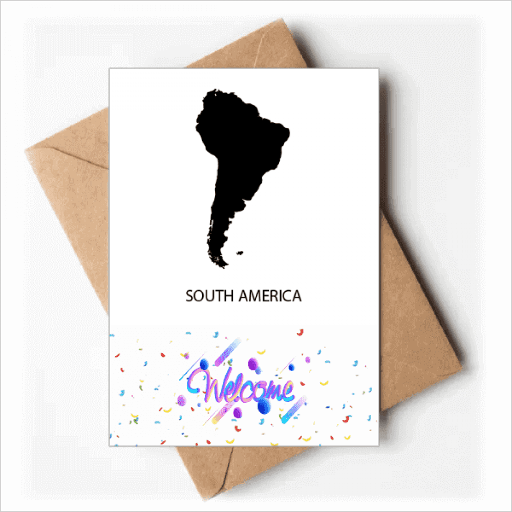 South America Continent Outline Map Welcome Back Greeting Cards