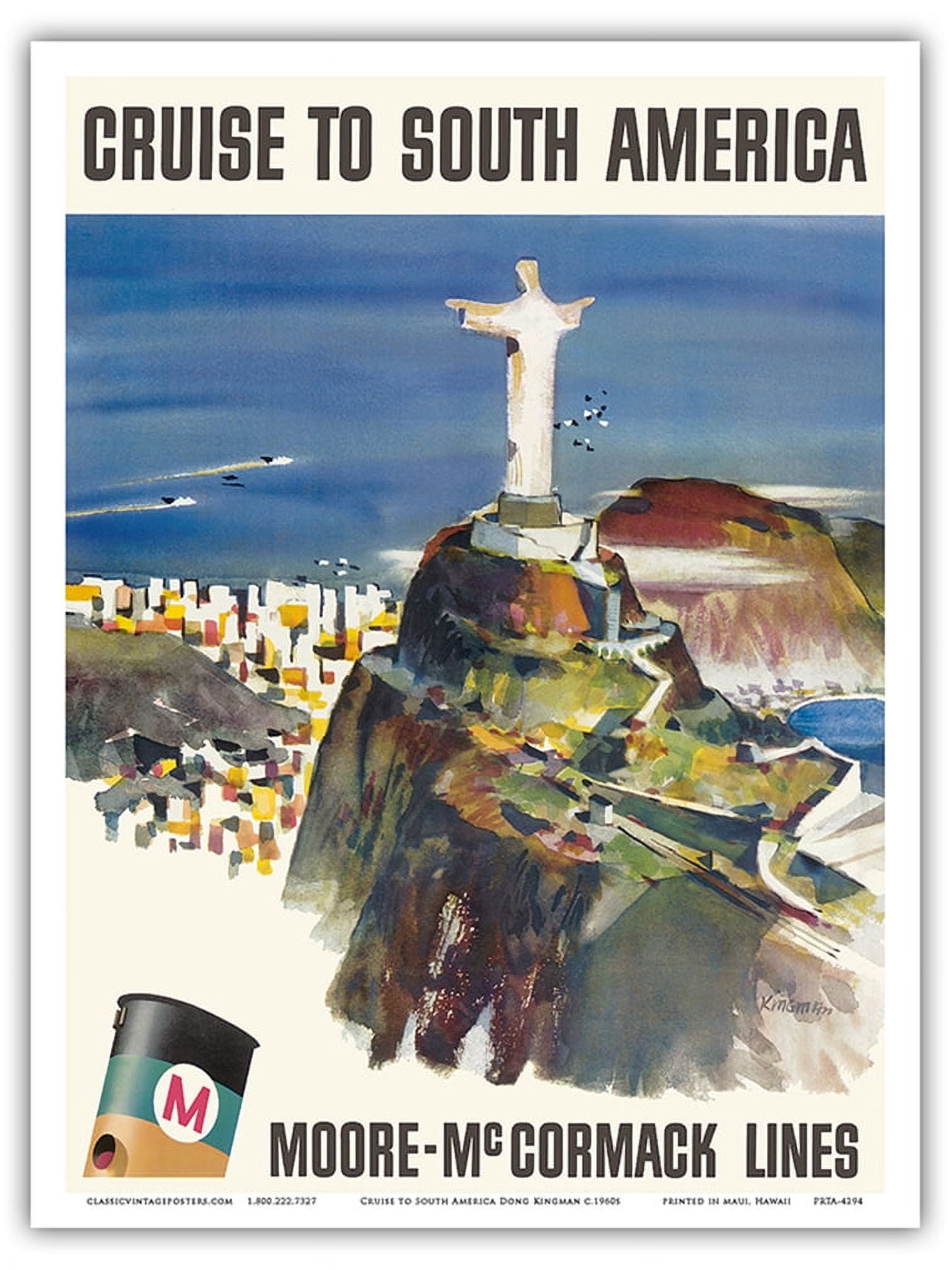 South America - Moore-McCormack Lines - Christ Redeemer - Rio Brazil ...