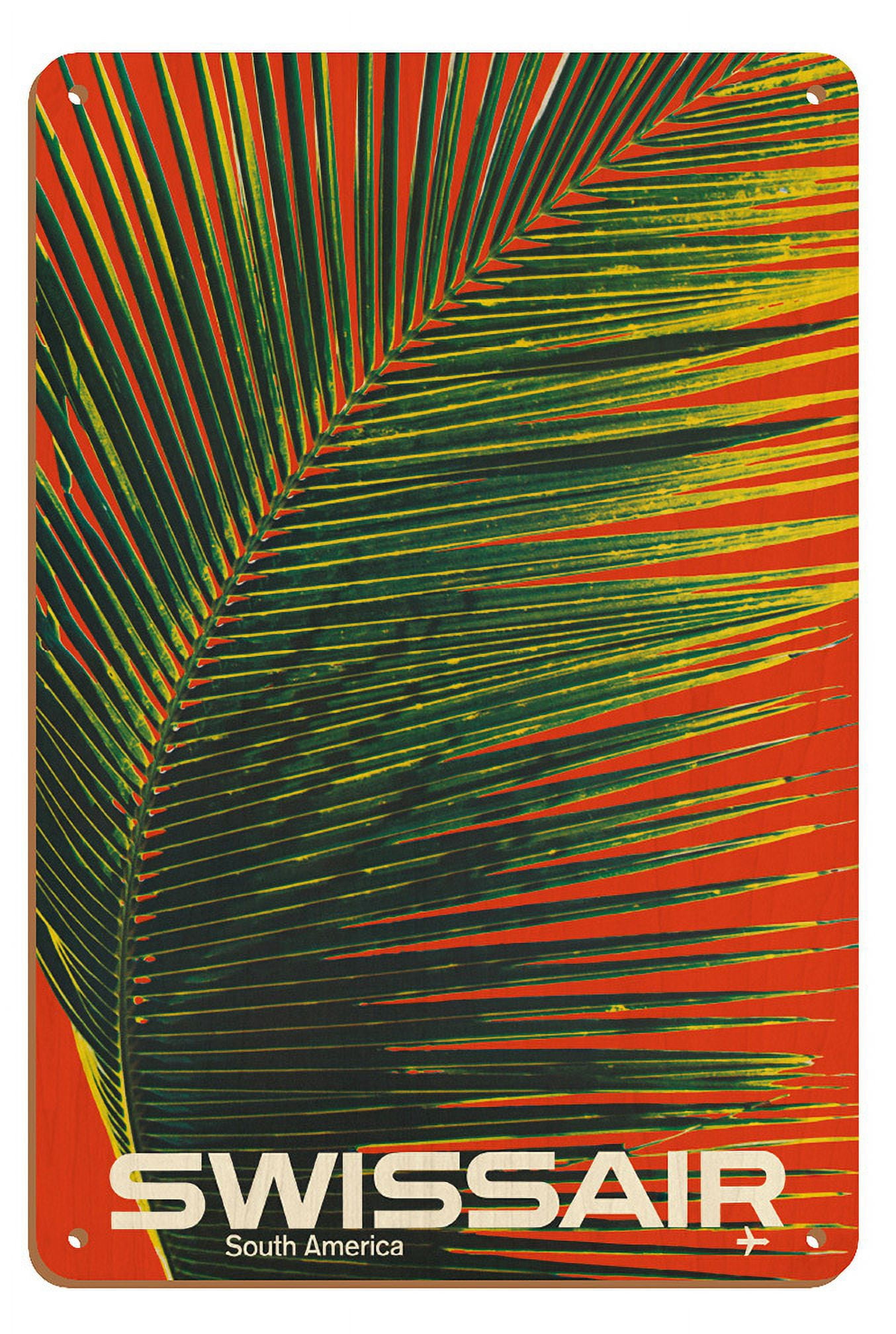 South America - SwissAir - Palm Frond - Vintage Airline Travel Poster ...
