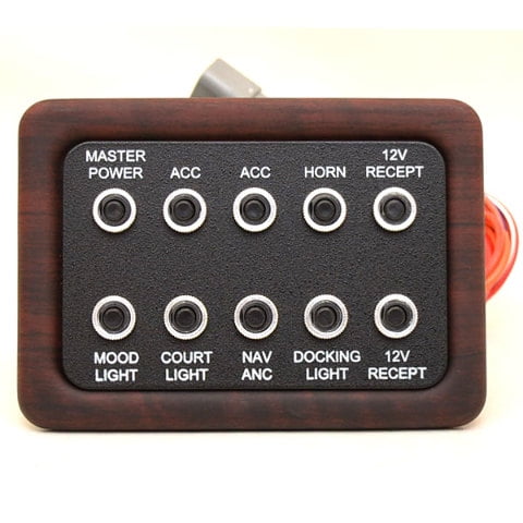 South Bay Pontoon Boat Breaker Switch Panel | Push Button Woodgrain ...