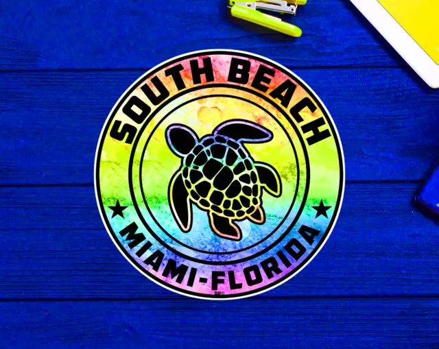 South Beach Florida Beach Sticker Decal Sticker Sea Turtle Phone Decal ...