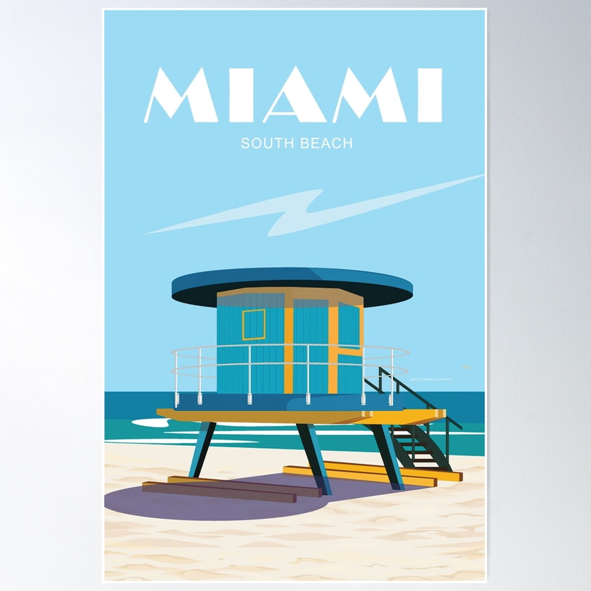 South Beach Miami Travel Poster Vintage Retro Poster Wall Art, Modern ...