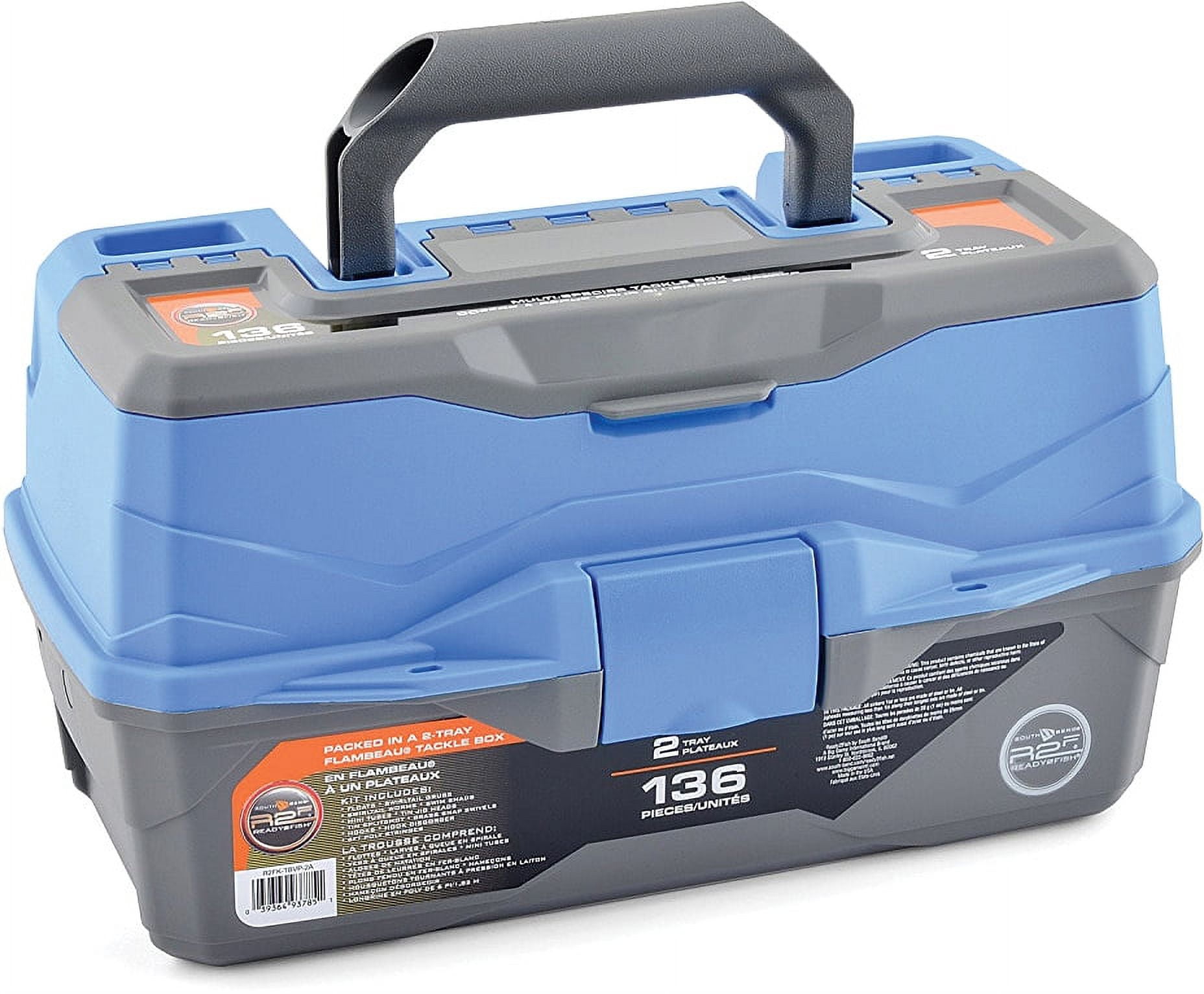 South Bend 136 Piece 2 Tray Tackle Box With Fishing Lures and ...